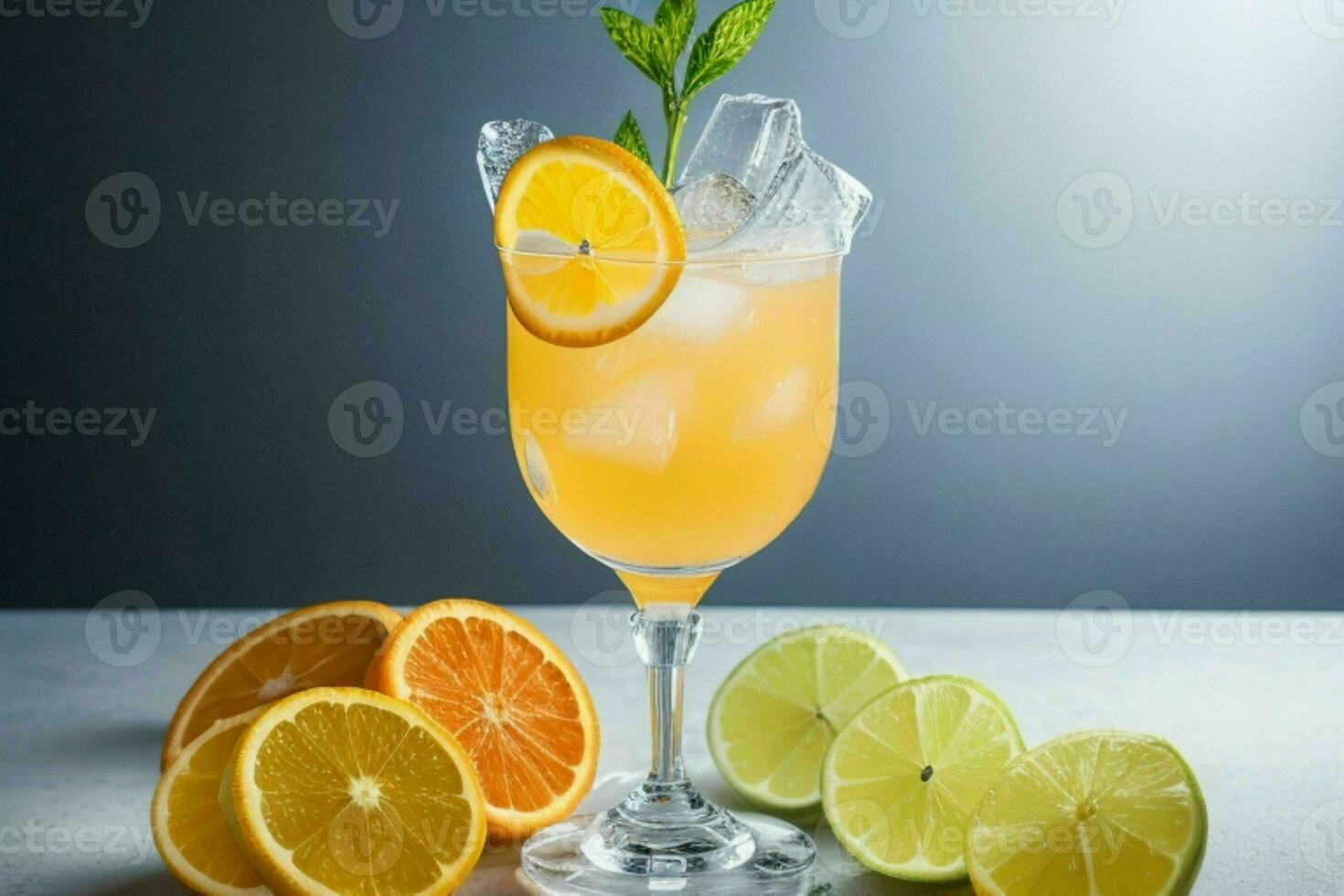 AI generated Fresh citrus cocktail with ice cube. Pro Photo 35797619 Stock Photo at Vecteezy