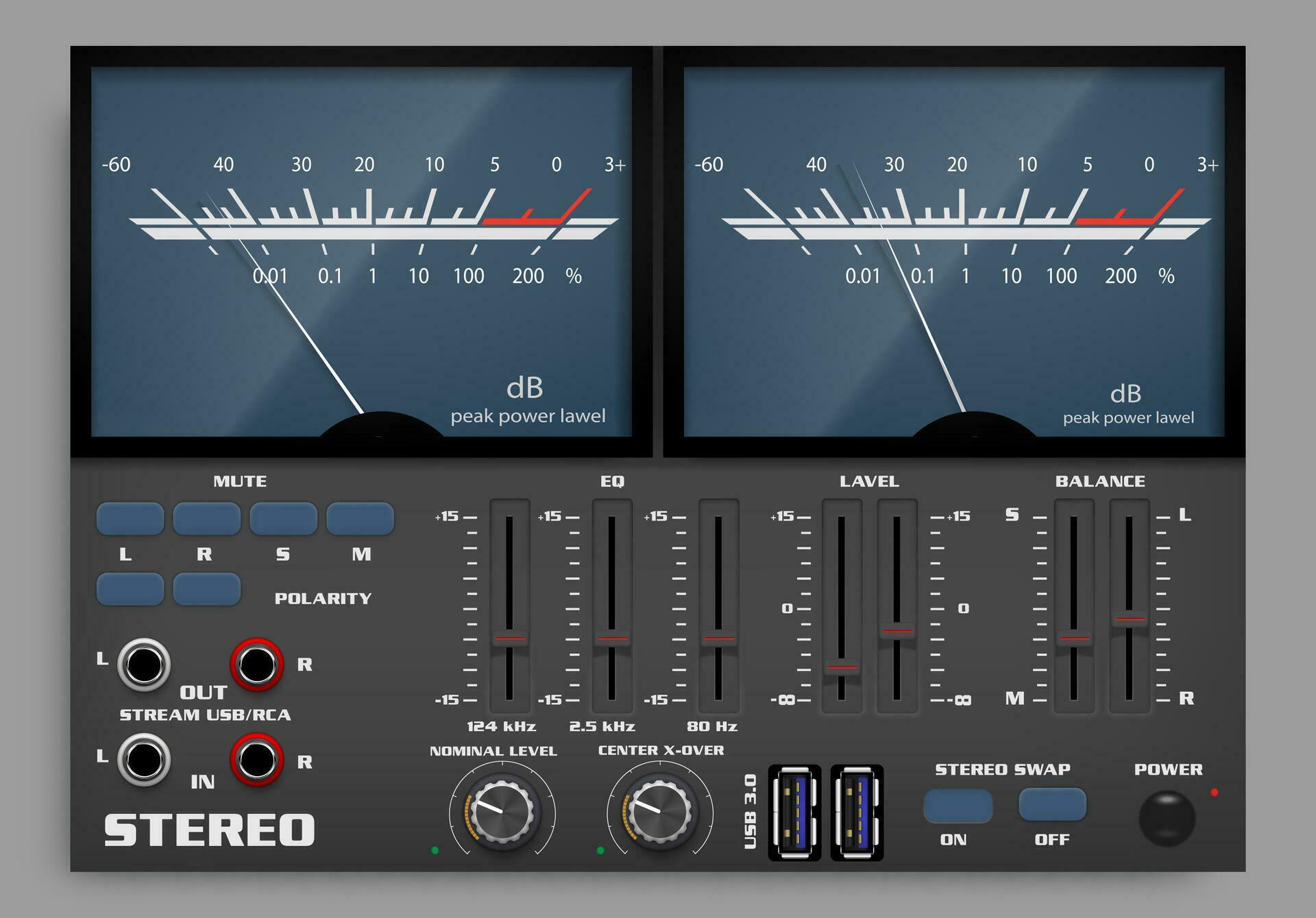 Sound mixer sliders. Interface elements for music programs and ...