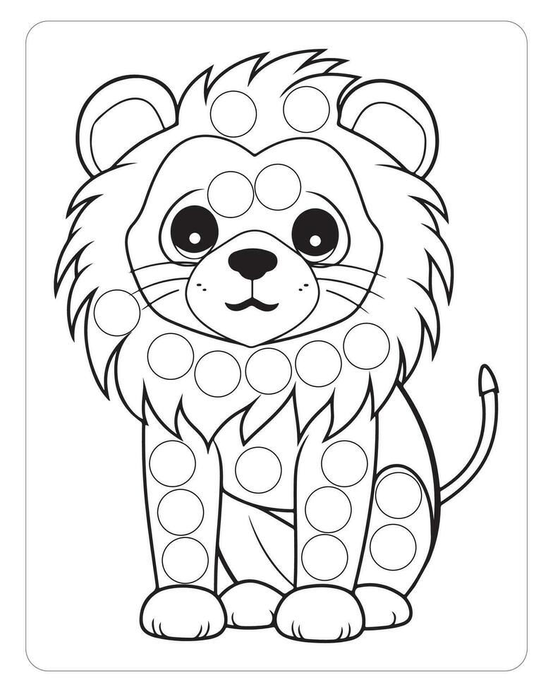 Lion Dot Marker for coloring pages 35806985 Vector Art at Vecteezy