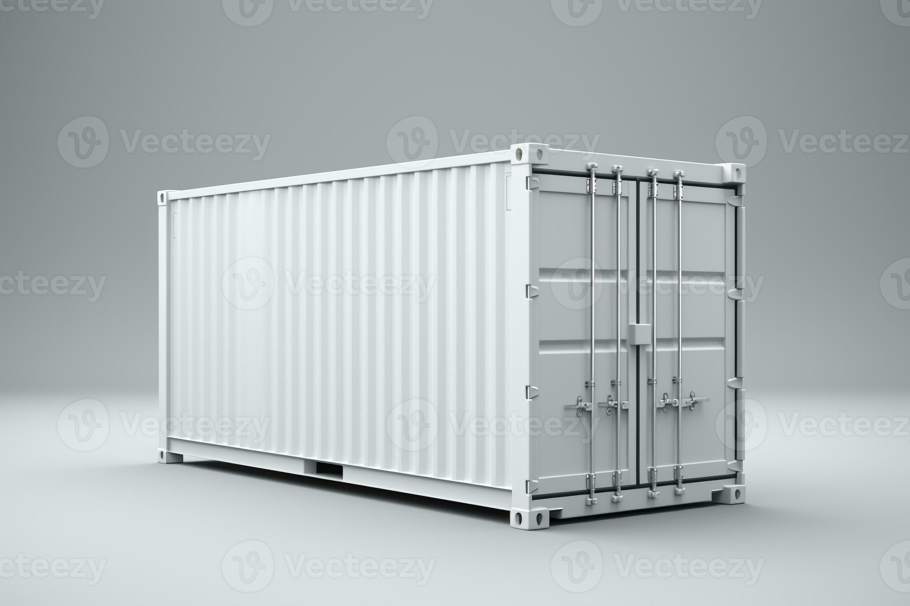 AI generated White shipping container isolated on white background generative by ai 35808639 ...