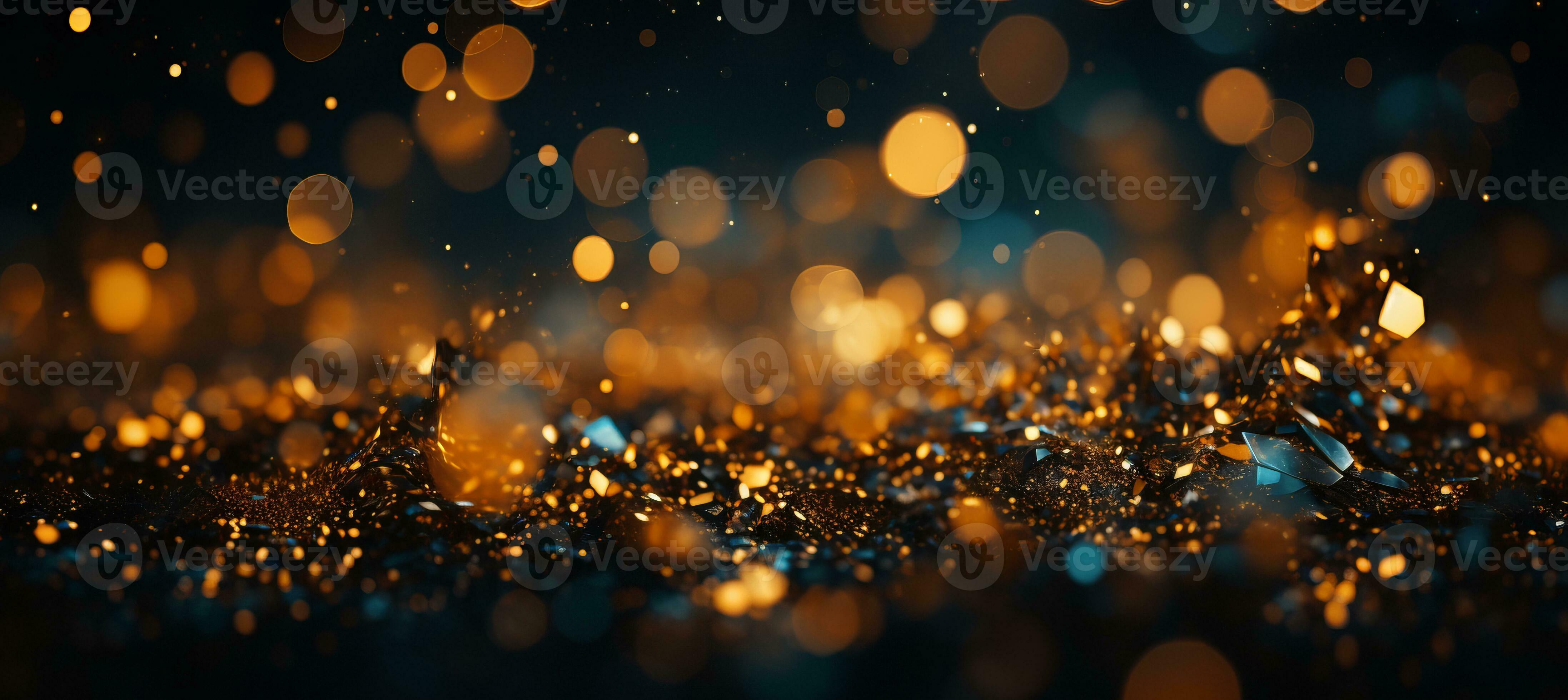AI generated Ethereal yellow glow particle abstract bokeh background with mesmerizing ...
