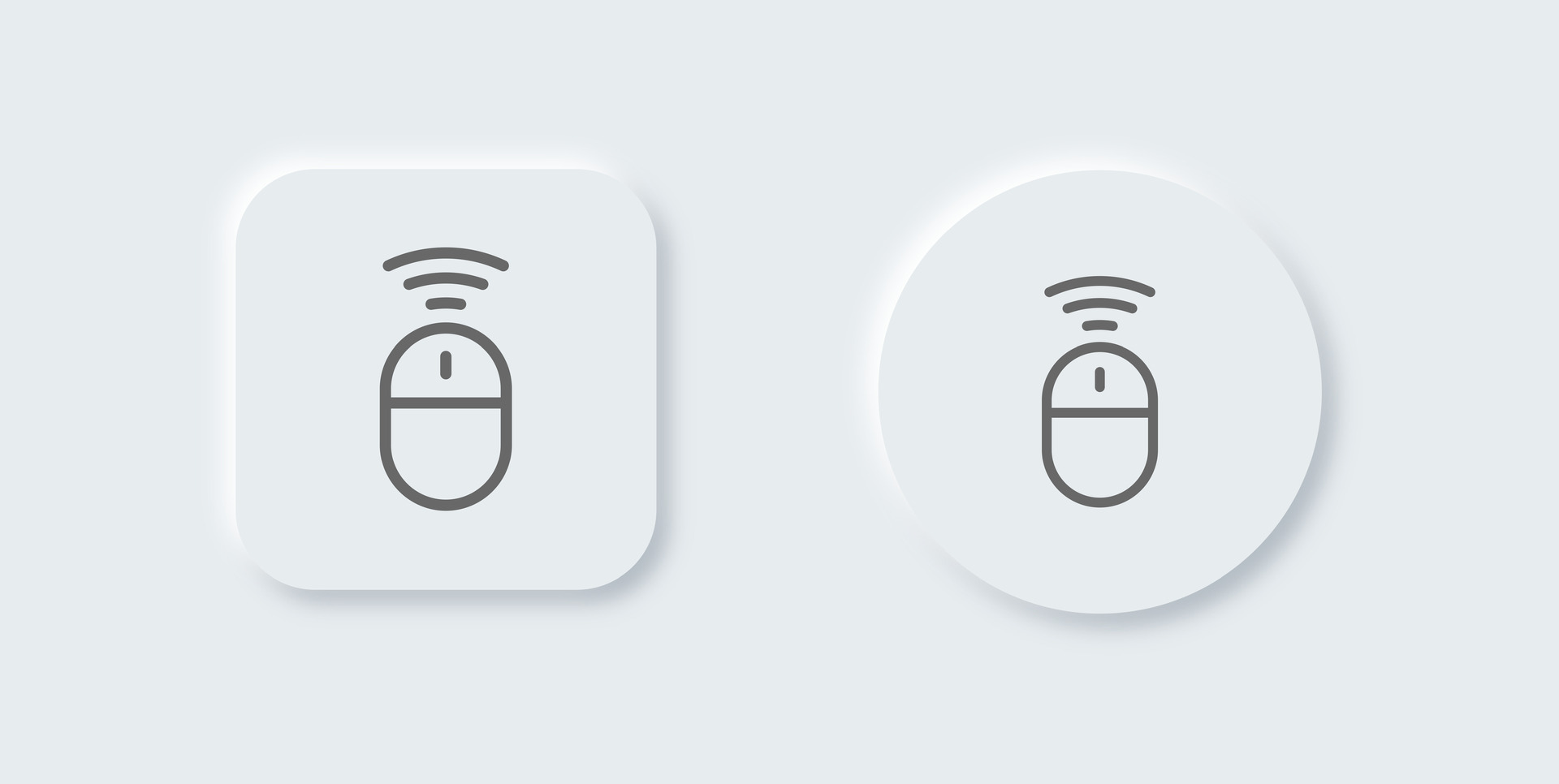 Wireless Mouse Line Icon In Neomorphic Design Style Scroll Signs