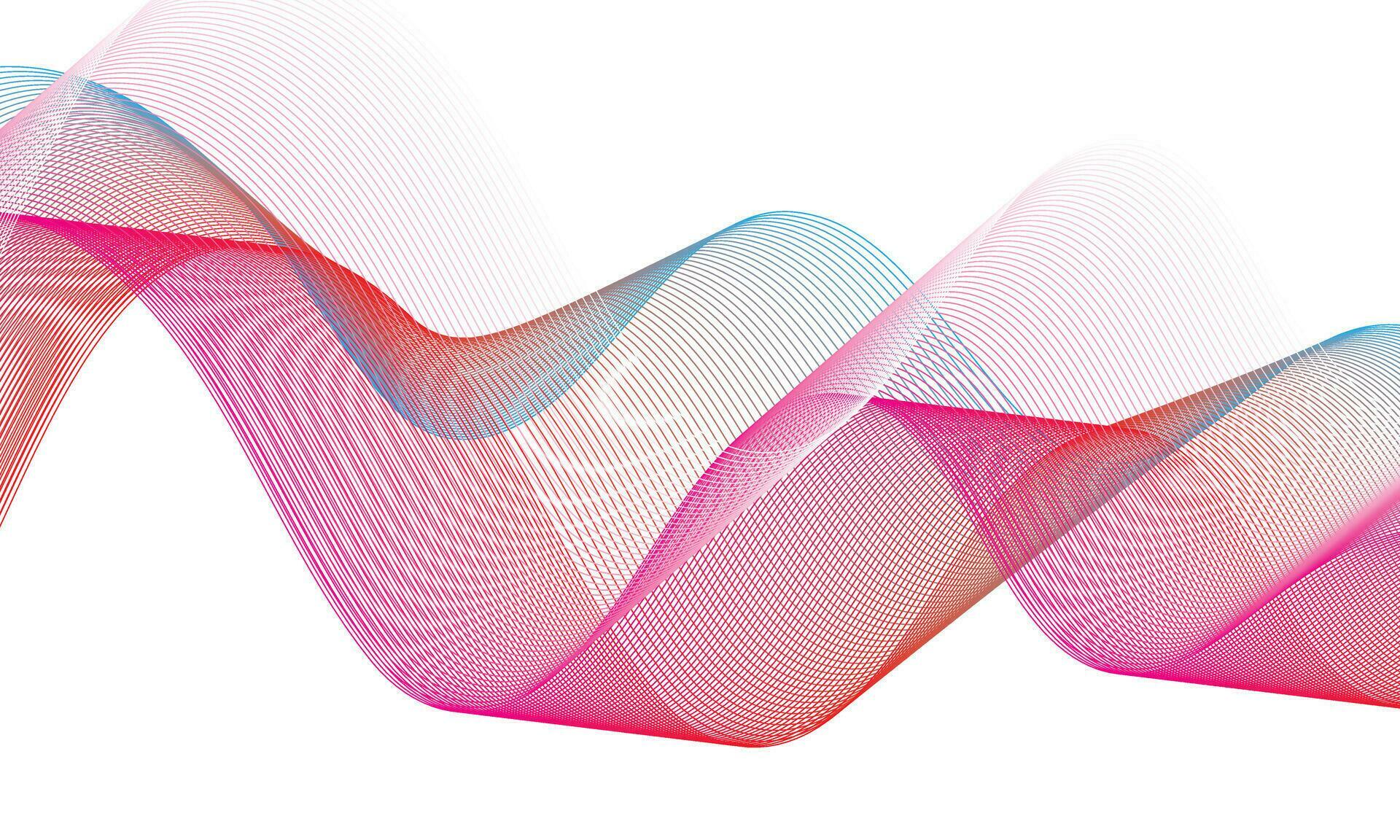Simple Abstract Redpinkblue Color Wavy Air Line Pattern Art Work