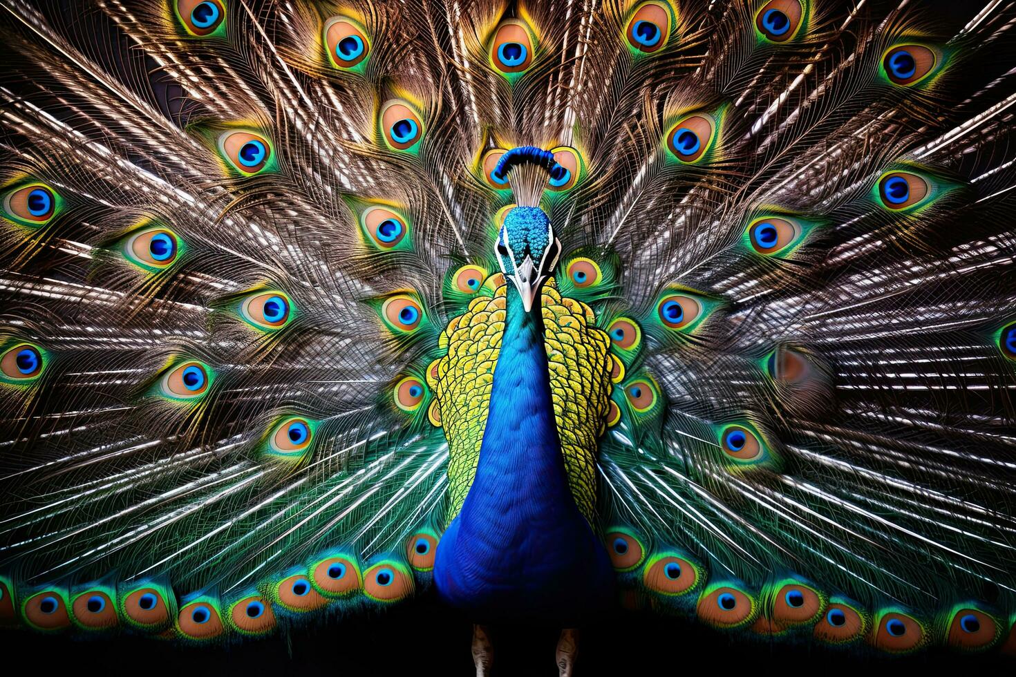 Ai Generated Beautiful Peacock With Feathers Out Close Up Of Peacock Ai Generated 35816169