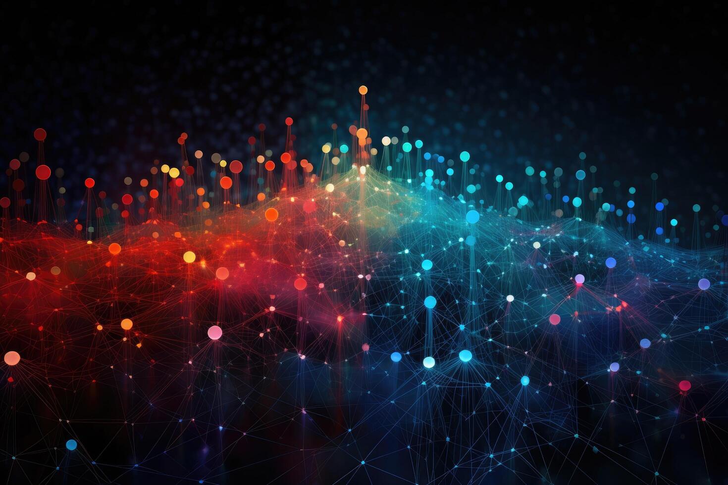 AI generated Abstract technology background with connection lines and dots. 3D Rendering ...