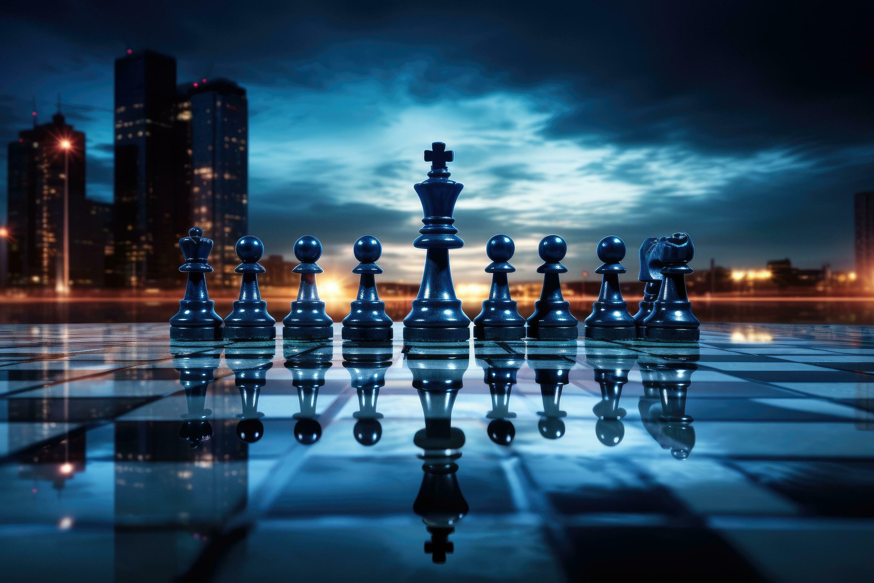 AI generated Chess board game concept of business ideas and competition and strategy ideas ...