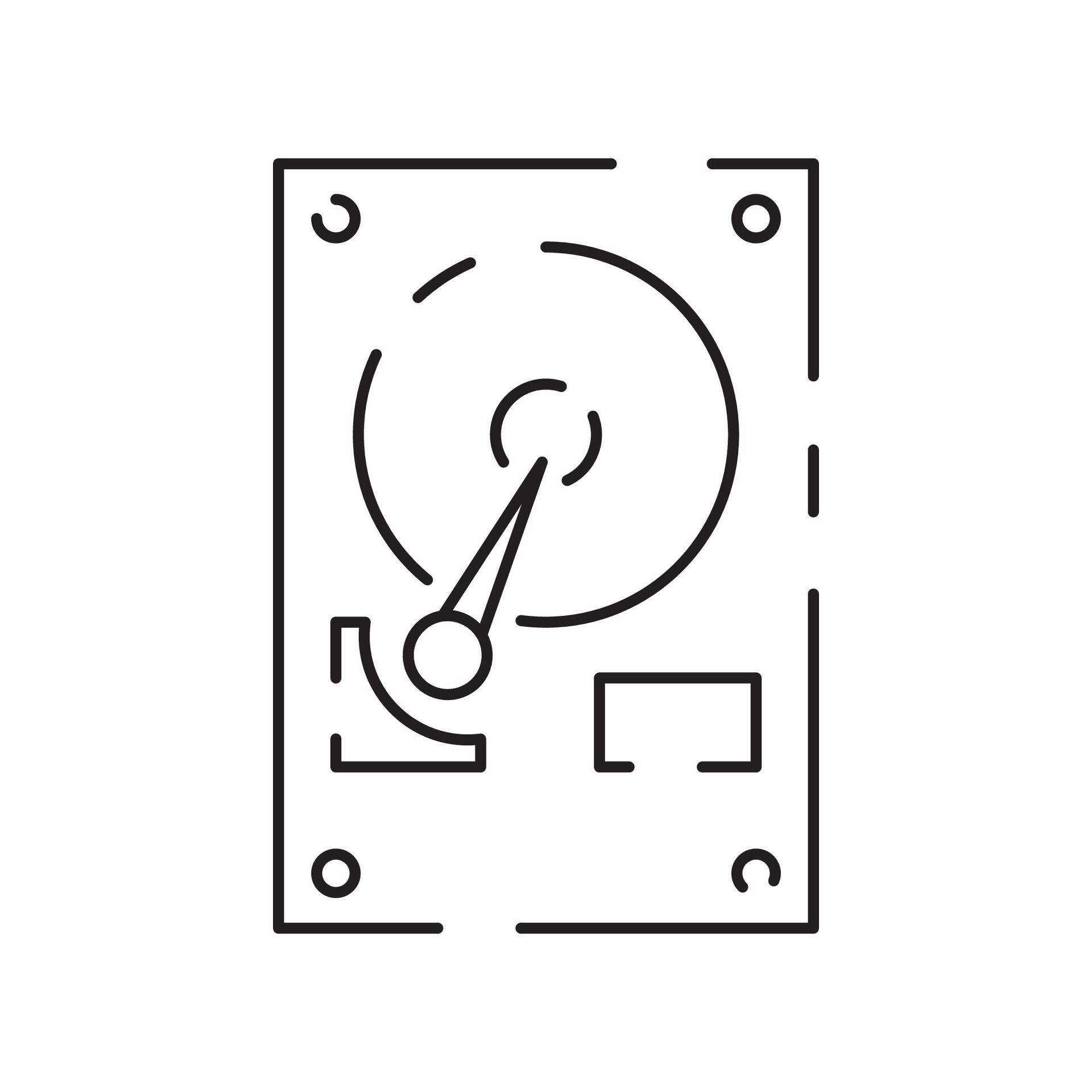 Computer Hardware Line Icon Graphic Card Or Processor And Ram Gpu Or