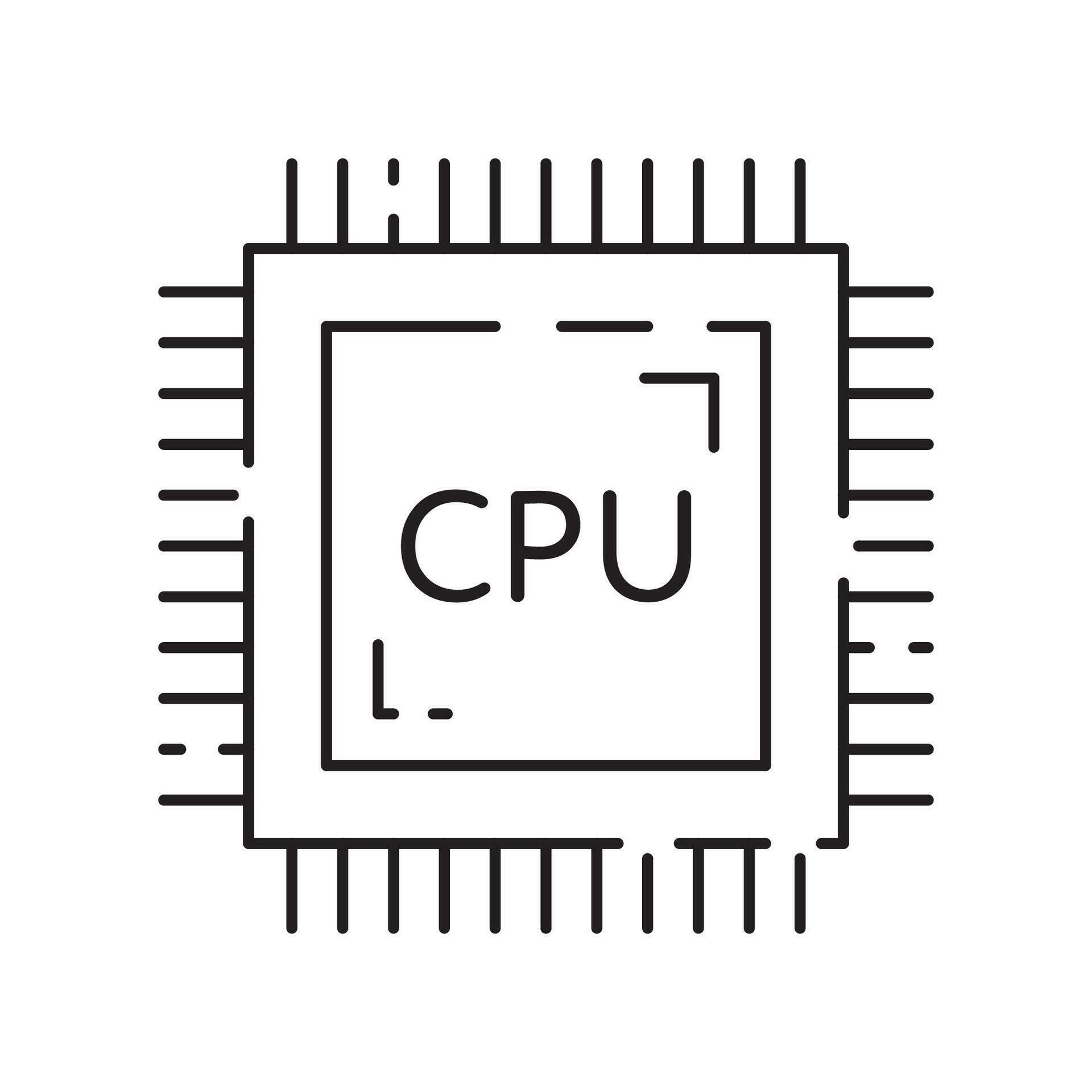 Computer Hardware Line Icon Graphic Card Or Processor And Ram Gpu Or Cpu And Cooler Case With