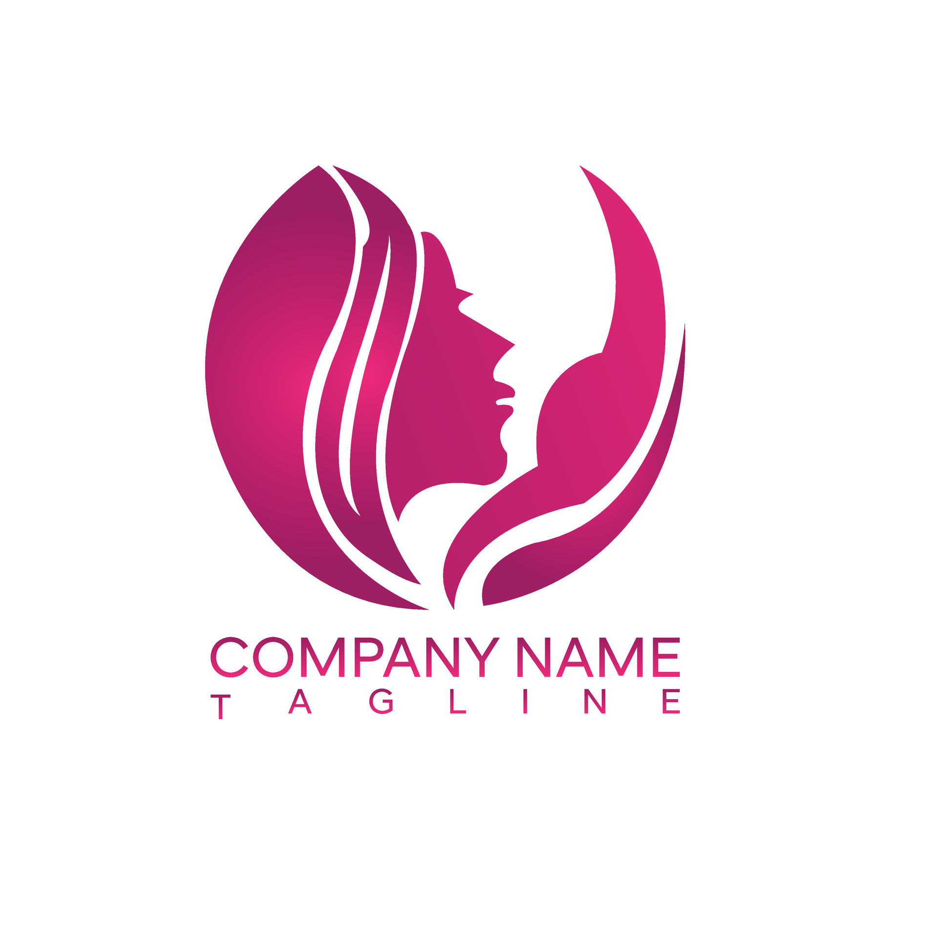 Beauty Woman Face Logo Design For Cosmetic Spa Aesthetic Vector