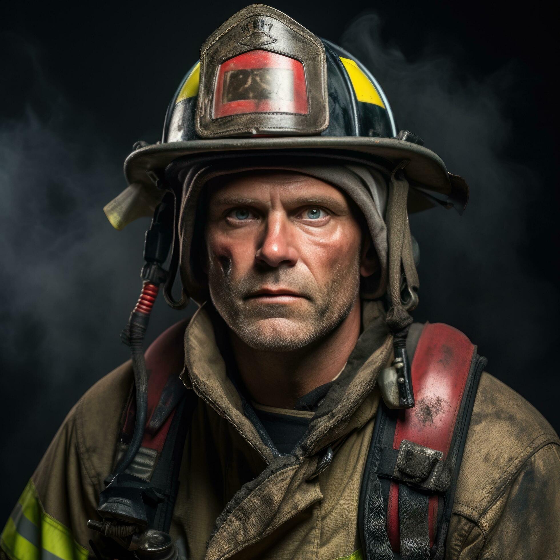 AI generated A portrait of a firefighter in full gear 35823240 Stock ...