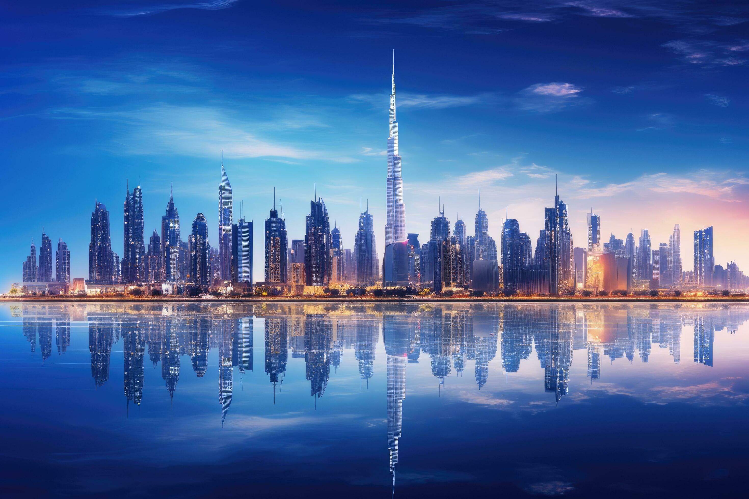 AI generated Dubai Business Bay panoramic view, UAE, AI Generated 35823573 Stock Photo at Vecteezy