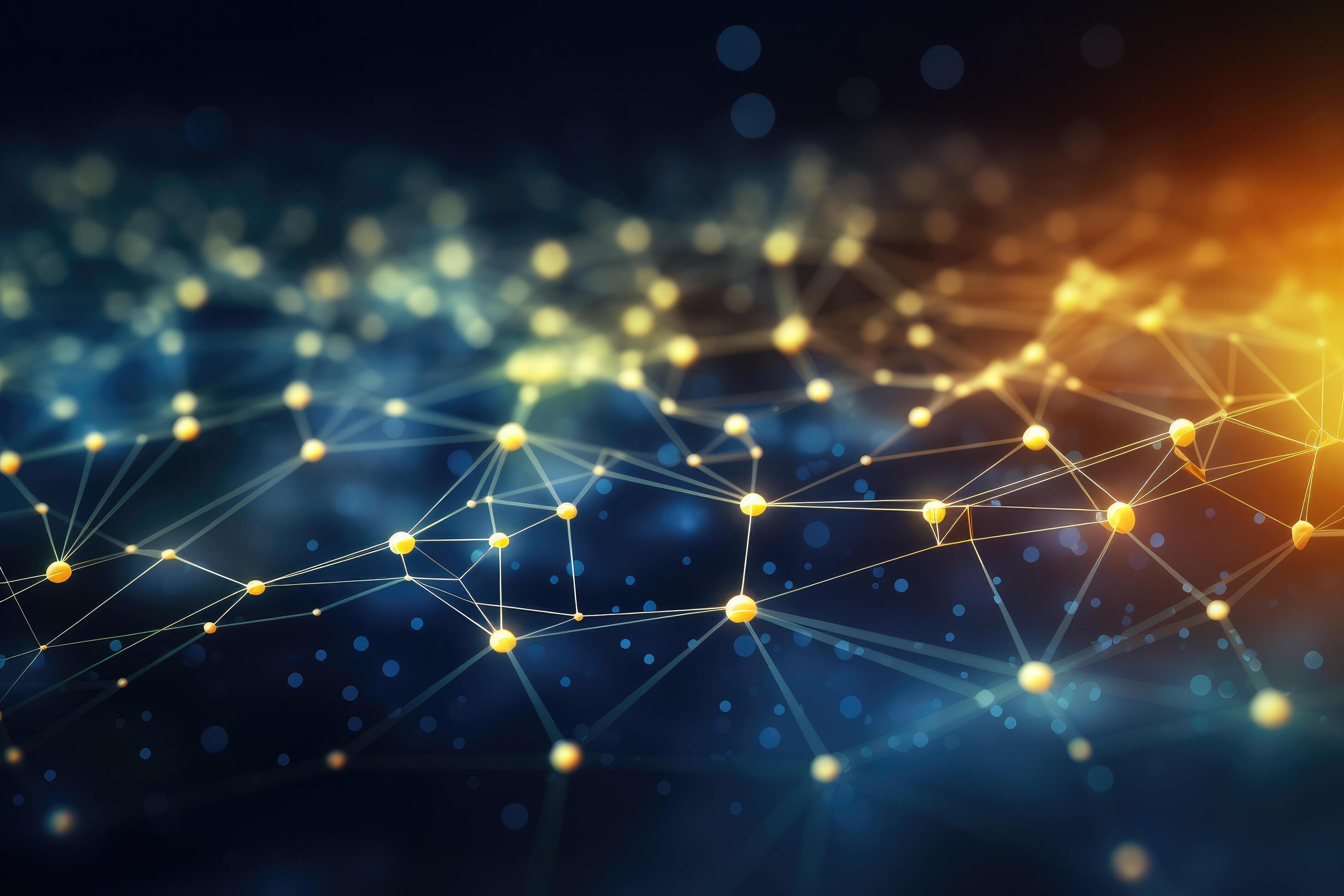 AI generated Abstract technology background with connecting dots and lines. Network concept. 3D ...