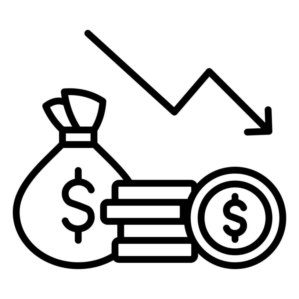 Economic Contraction Icon Line Vector Illustration 35824992 Vector Art