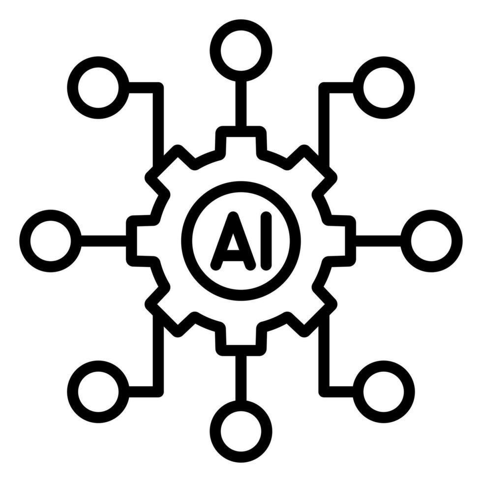Ai Integration Icon Line Vector Illustration 35825030 Vector Art At