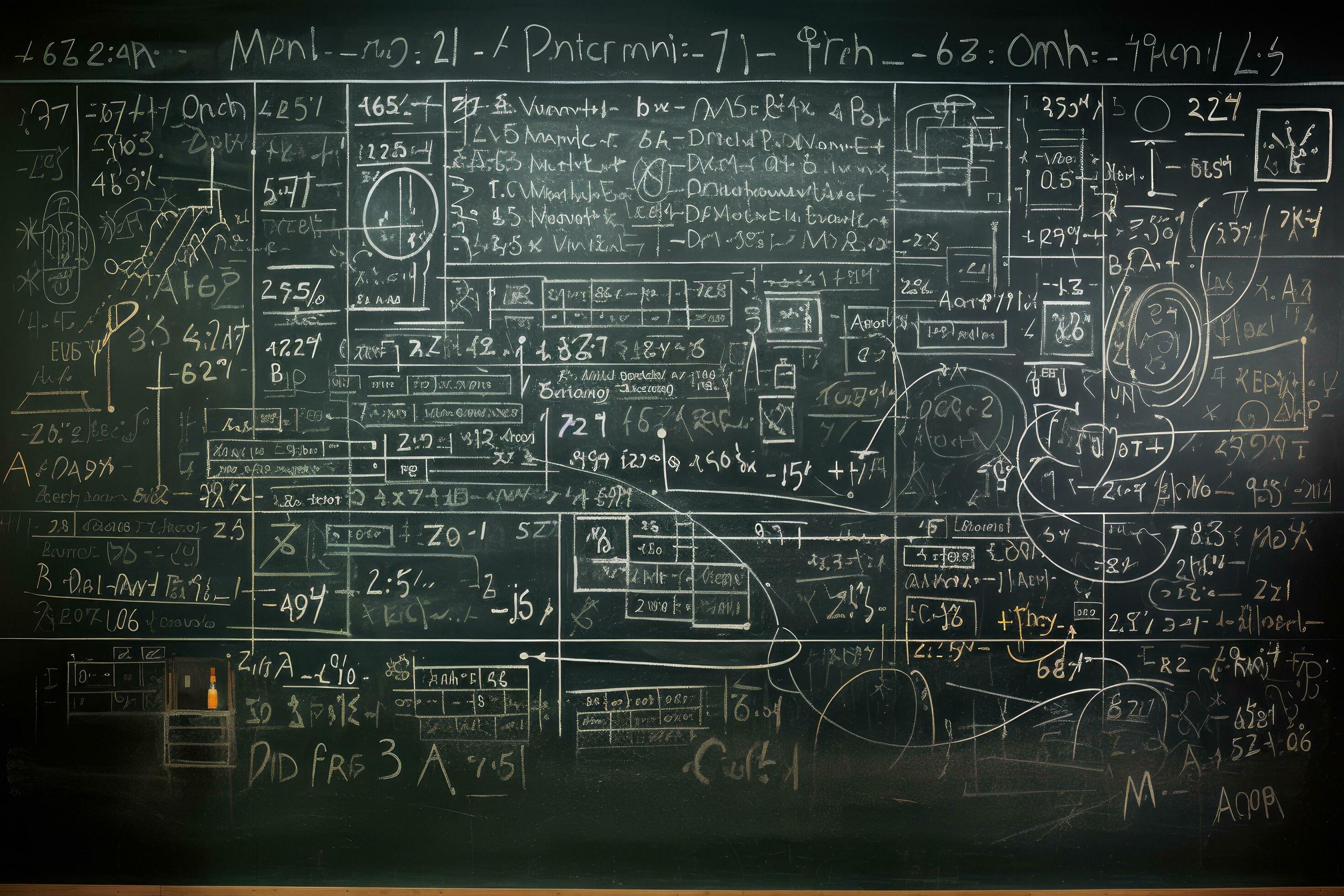 AI generated Mathematical formulas on a blackboard in the classroom at ...