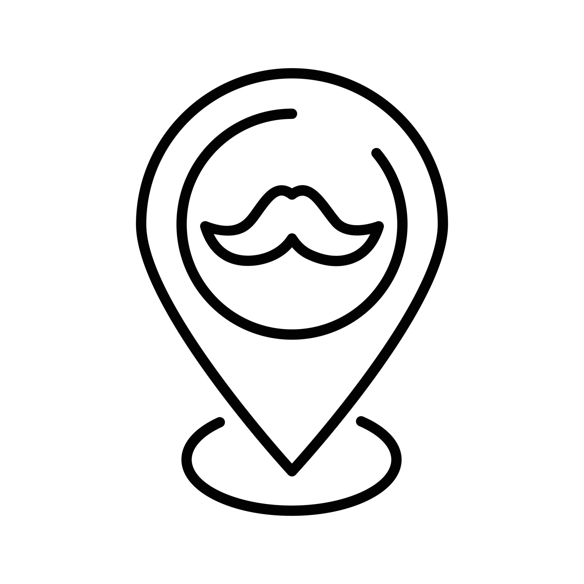 Barbershop location, salon point, Mustache inside map pin, hairdresser ... Barbershop location, salon point, Mustache inside map pin, hairdresser ...