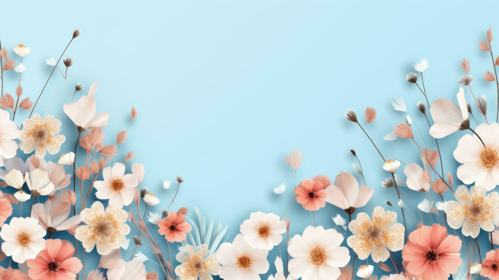 AI generated summer flowers background with copy space 35830674 Stock ...