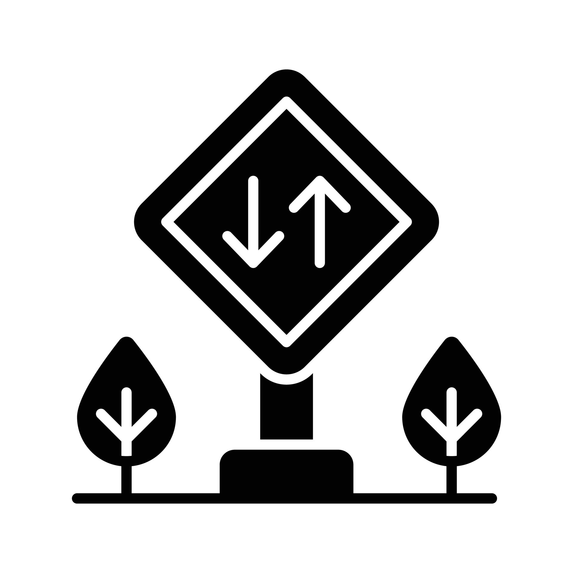 Two way traffic signs icon, ready for premium use 35831881 Vector Art ...