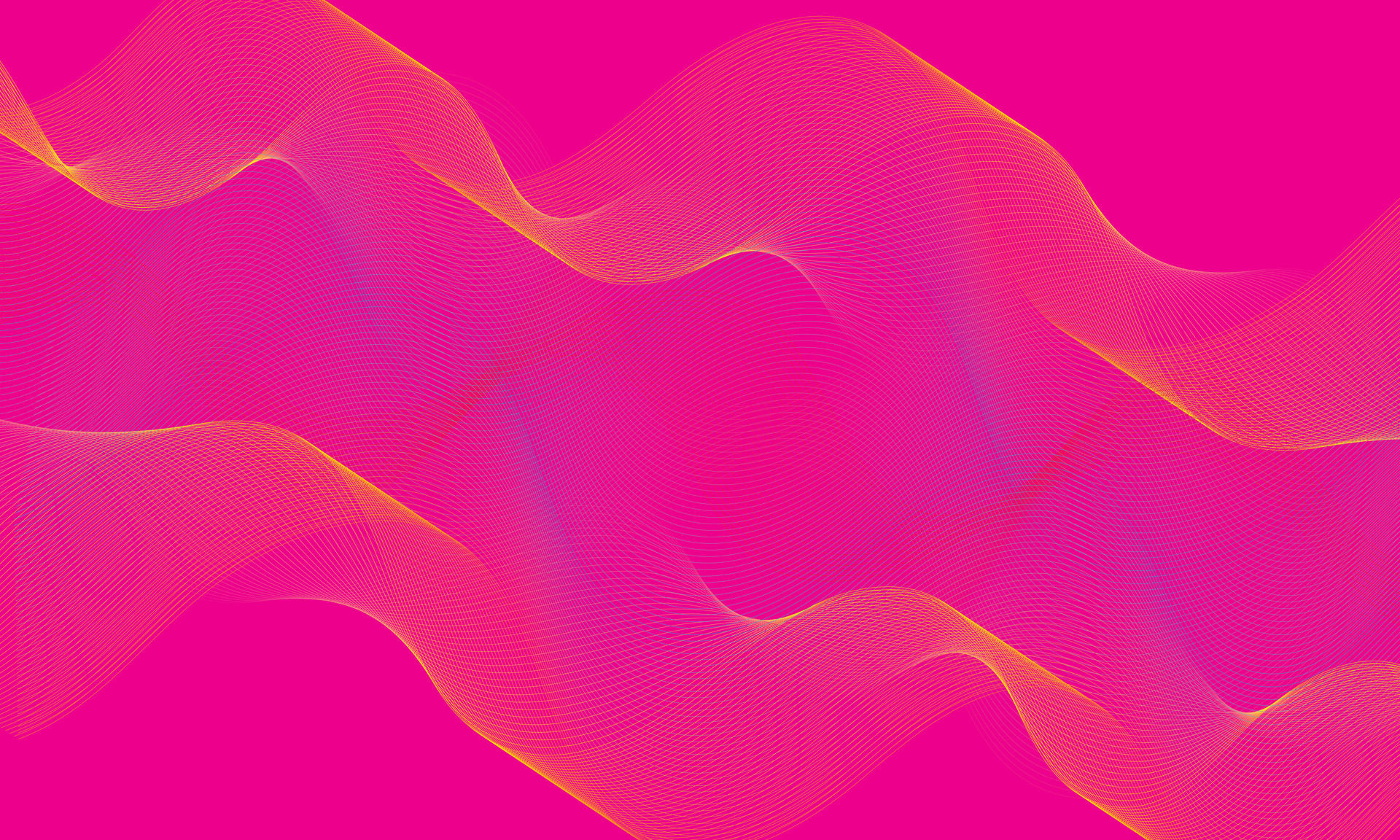 Simple Abstract Different Color Wavy Air Line Pattern Art Work On Pink