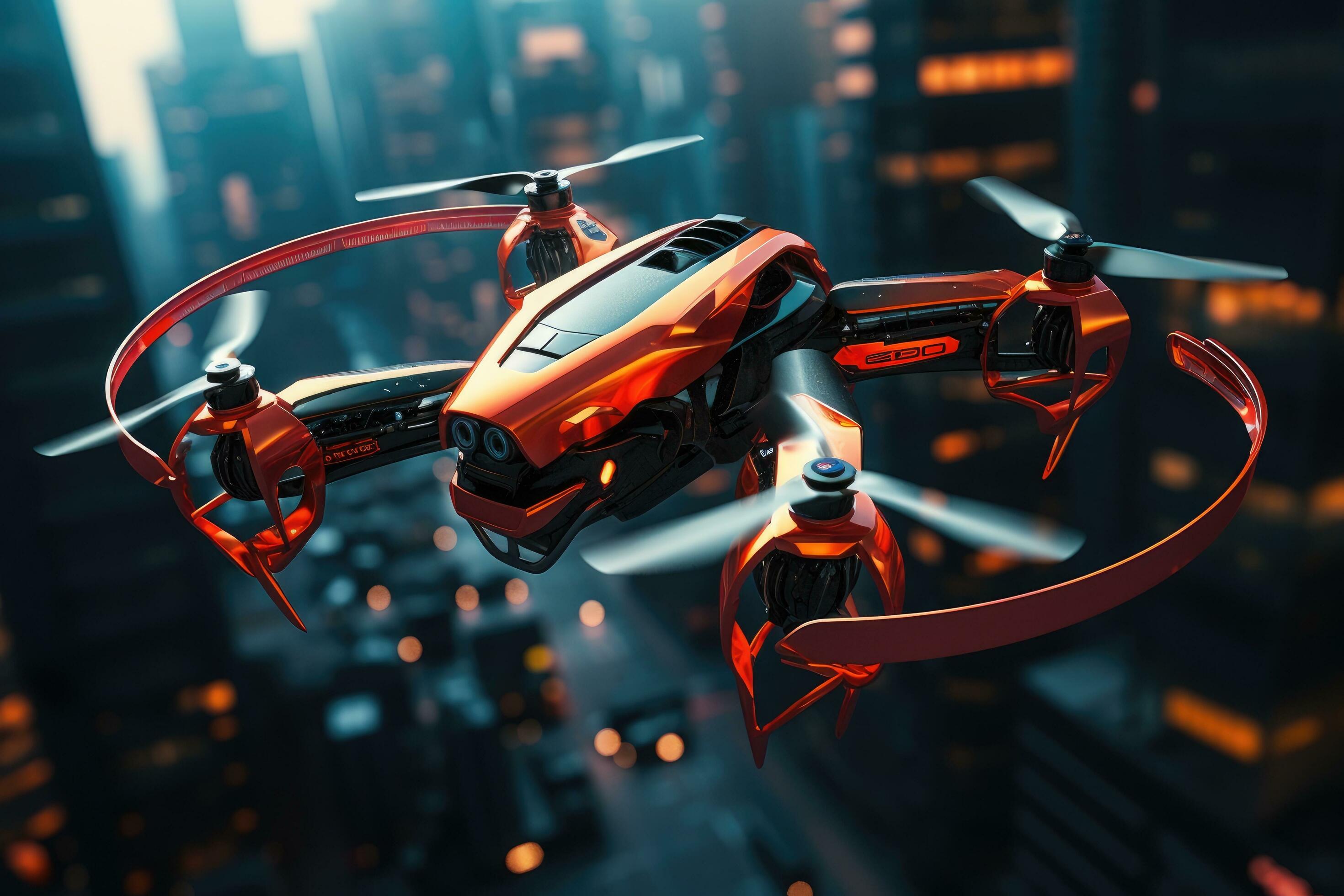 AI generated Drones flying in the sky, AI generated 35839234 Stock Photo at Vecteezy