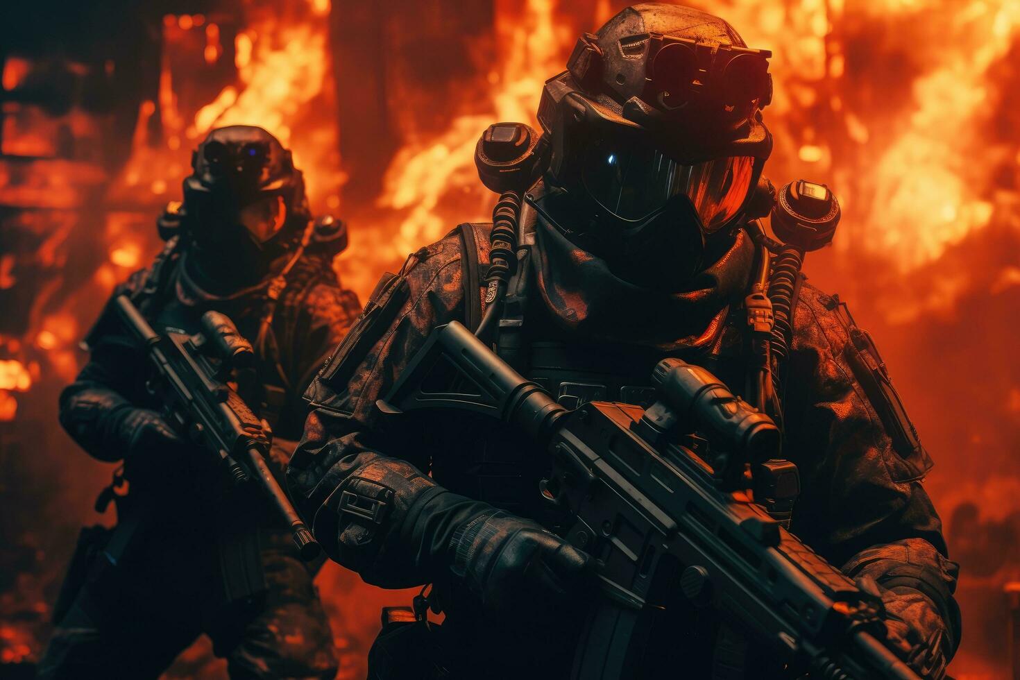 AI generated Futuristic army in Explosive Action A Photo Realistic ... AI generated Futuristic army in Explosive Action A Photo Realistic ...