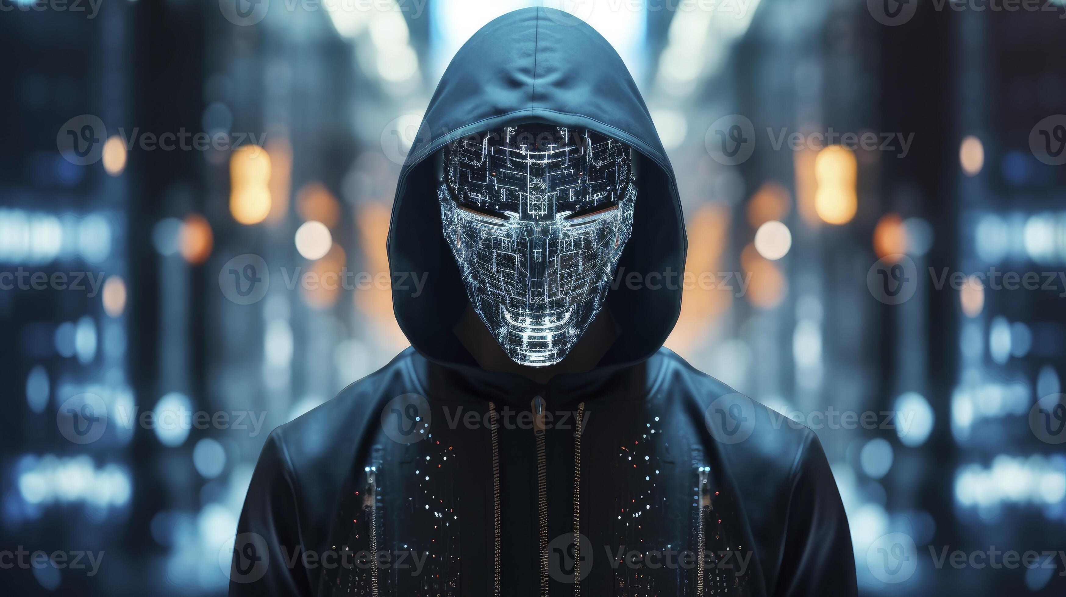 Ai Generated Binary Intrigue Anonymous Robotic Hacker Concept Of Hacking Ai Generated