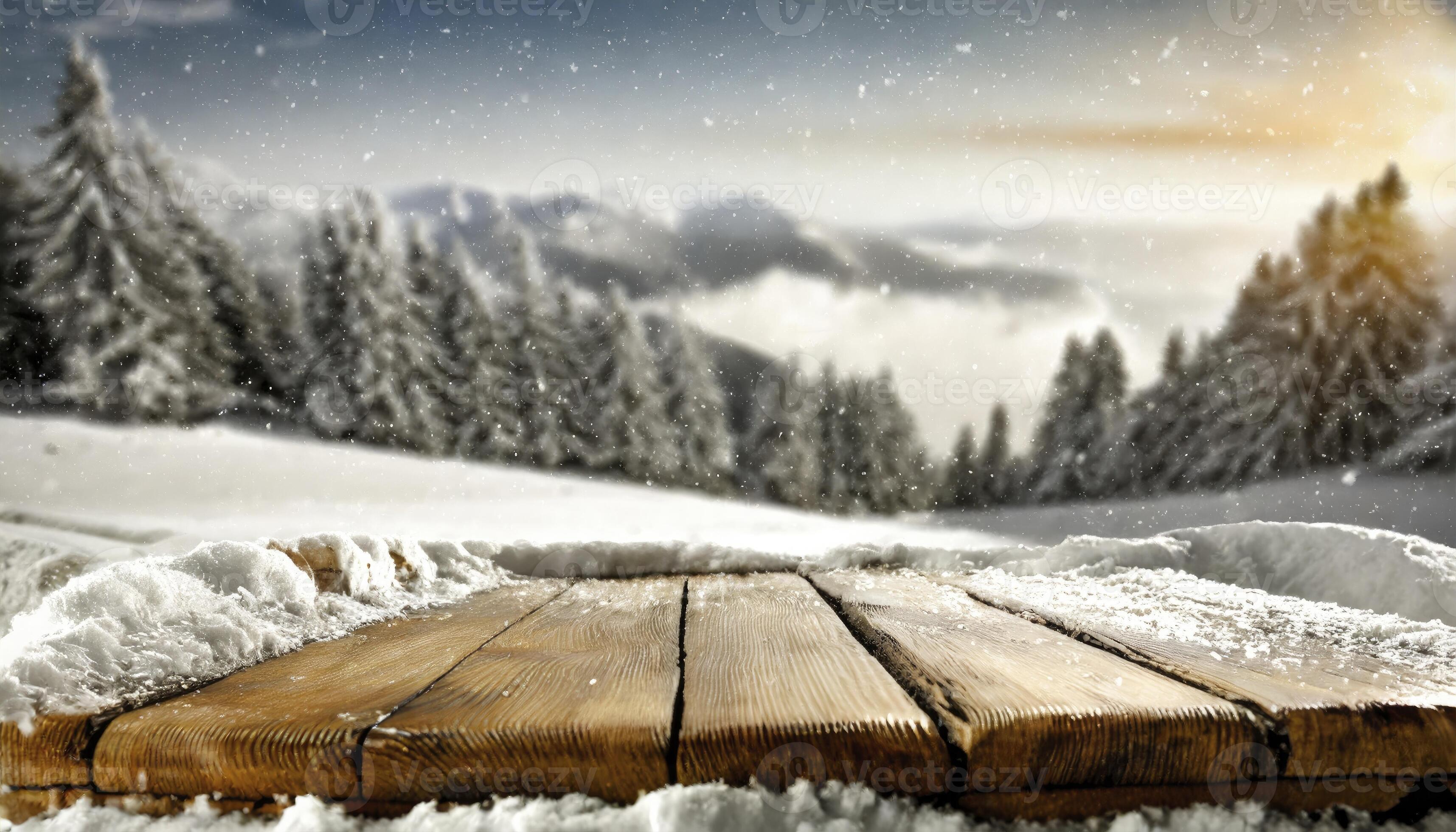 AI generated Winter Wonderland Workspace. A Desk Blanketed in Snow ...