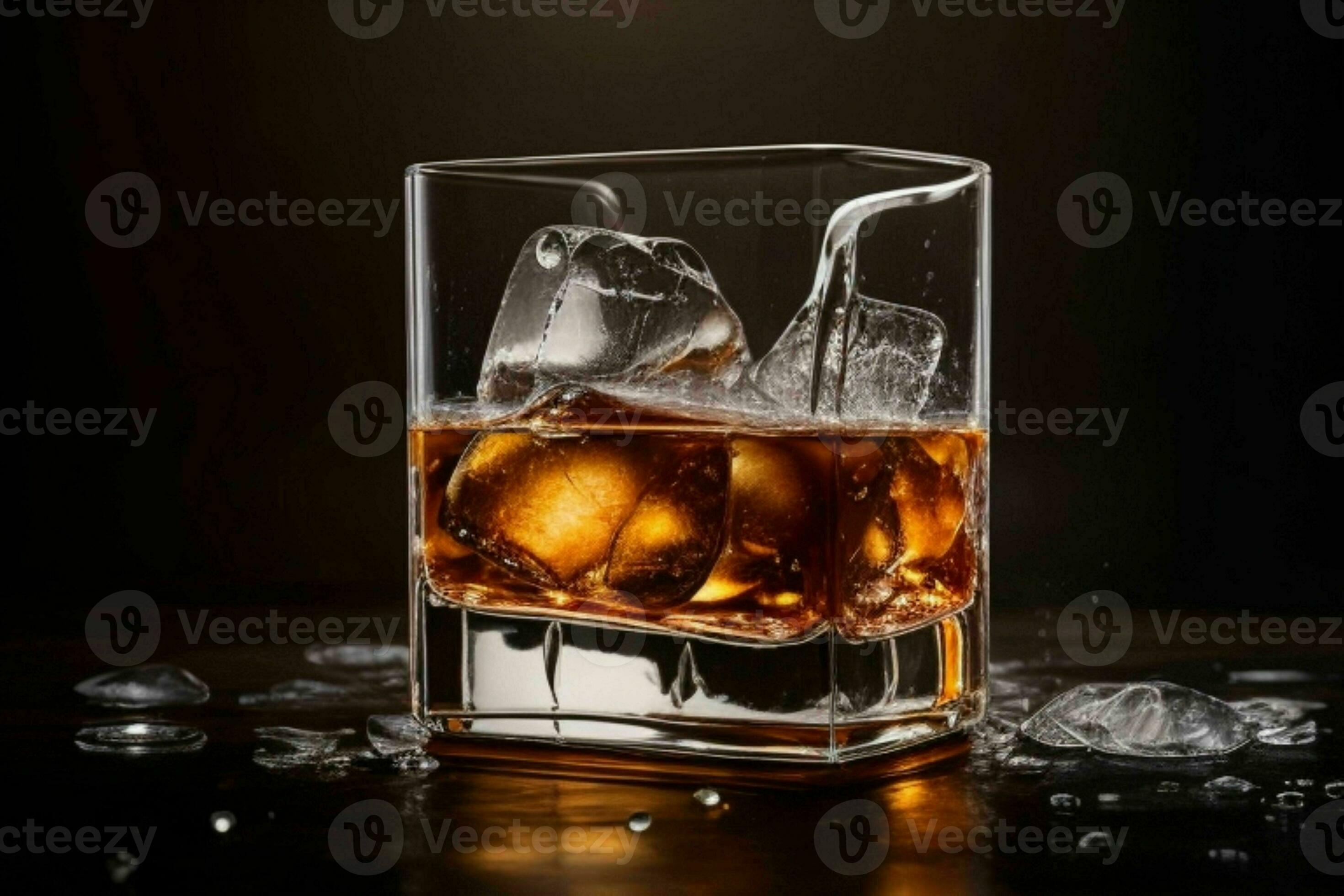 AI generated whiskey splash with ice cubes. Pro Photo 35850672 Stock Photo at Vecteezy