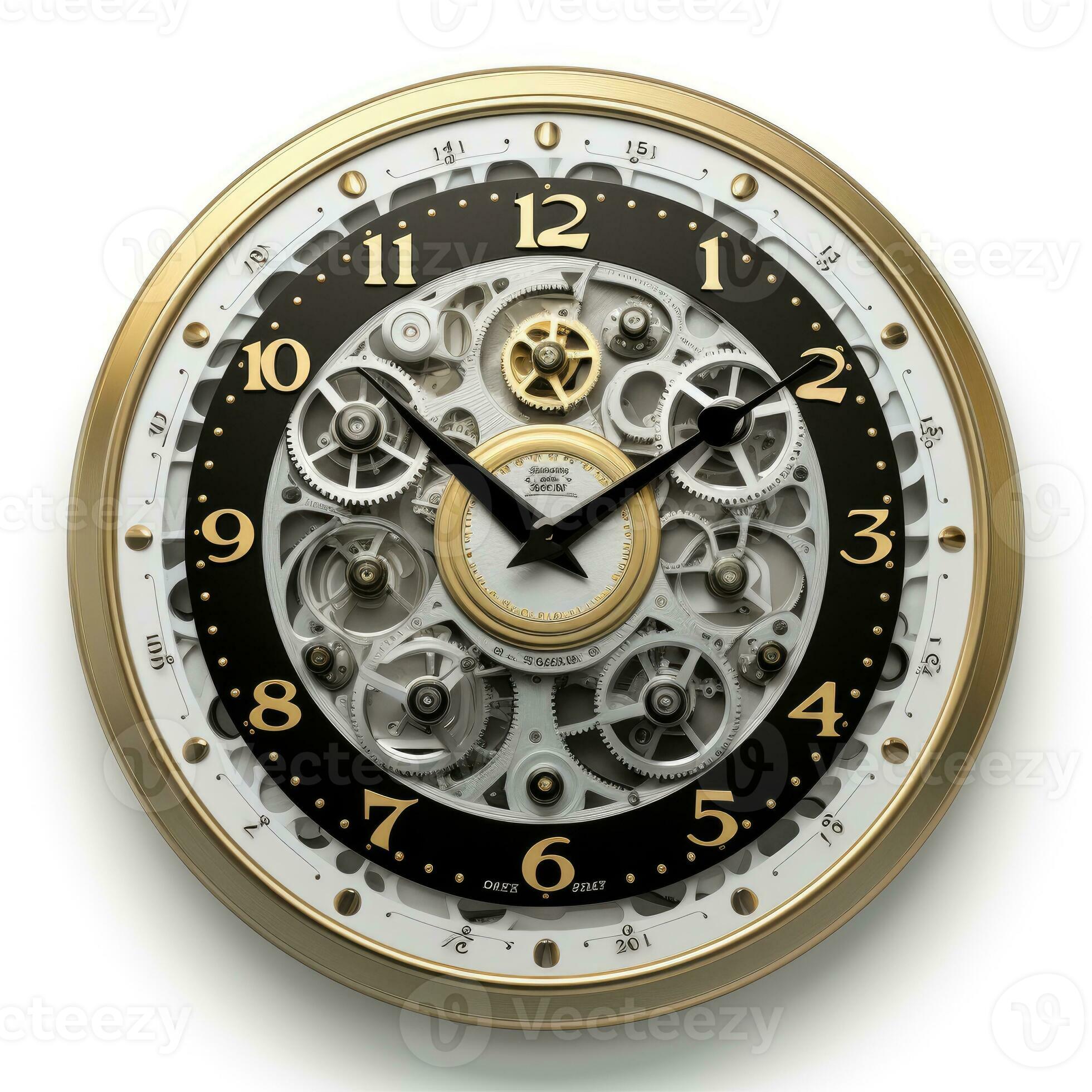 AI Generated Wall-mounted analog clock. Clock with hands. Round clock ...