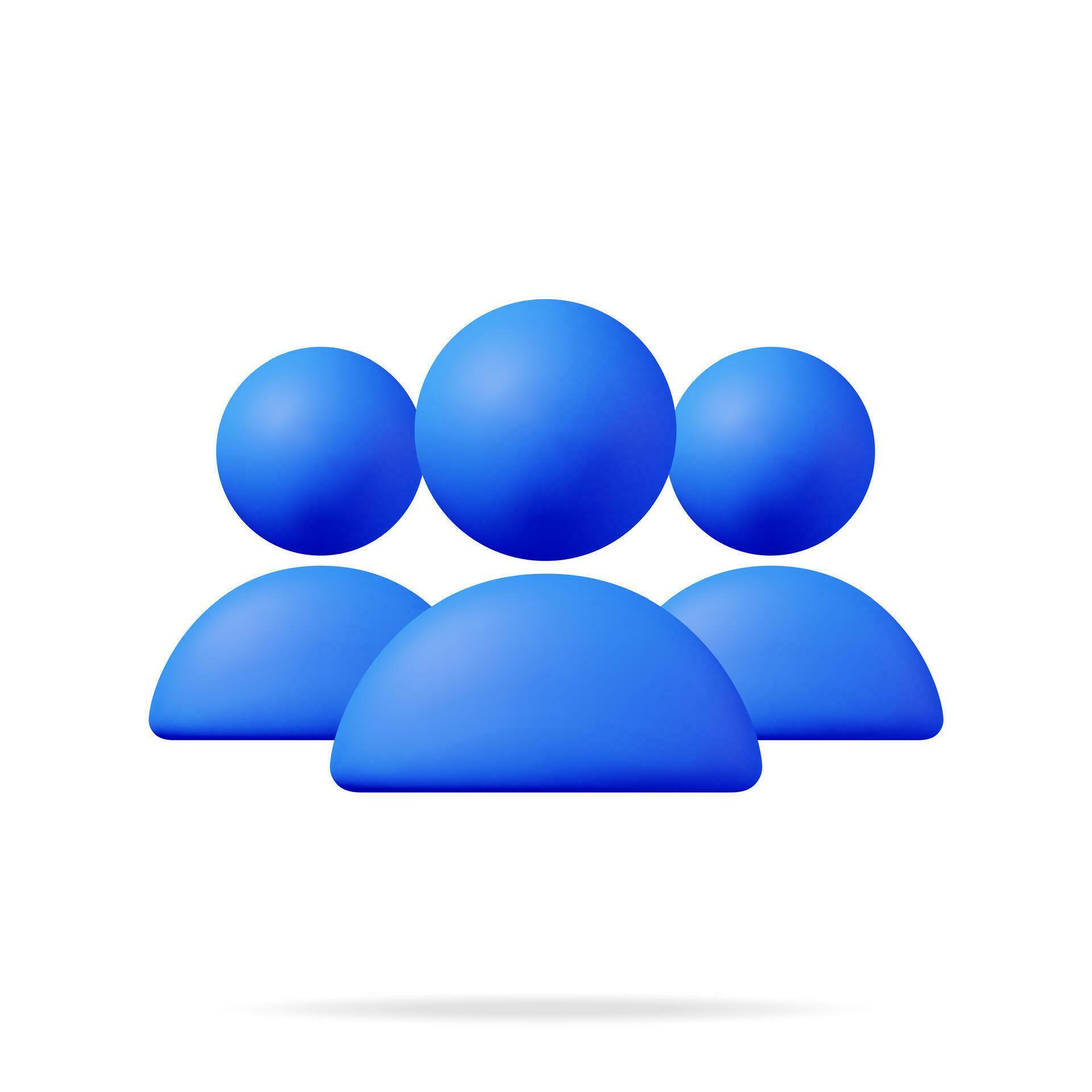3D Simple Group User Icon Isolated. Render Group Profile Photo Symbol ...