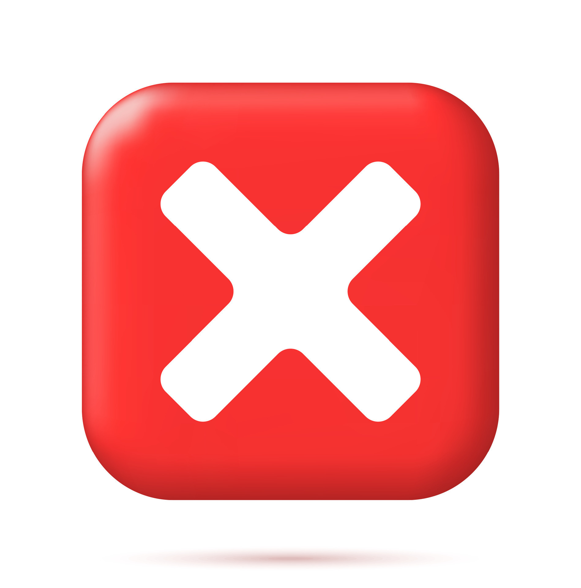3d Wrong Button In Square Shape Red No Or Incorrect Sign Render Red Checkmark Tick Represents