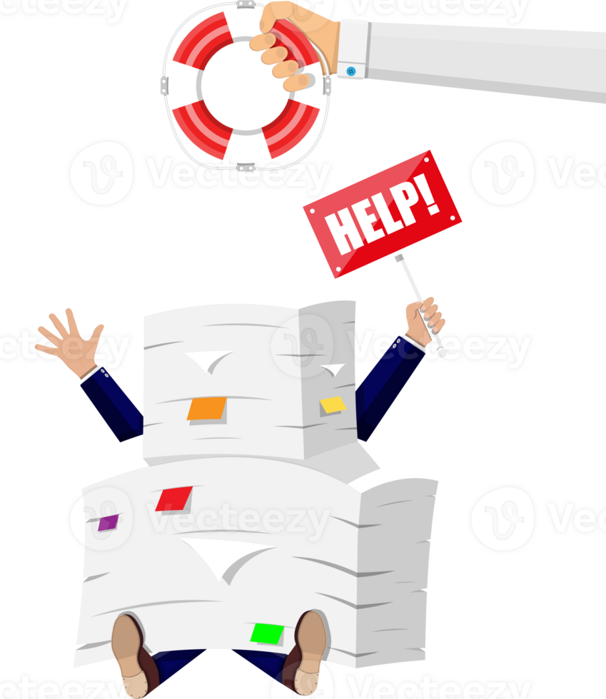 Businessman in pile of office papers 35856540 PNG Businessman in pile of office papers 35856540 PNG
