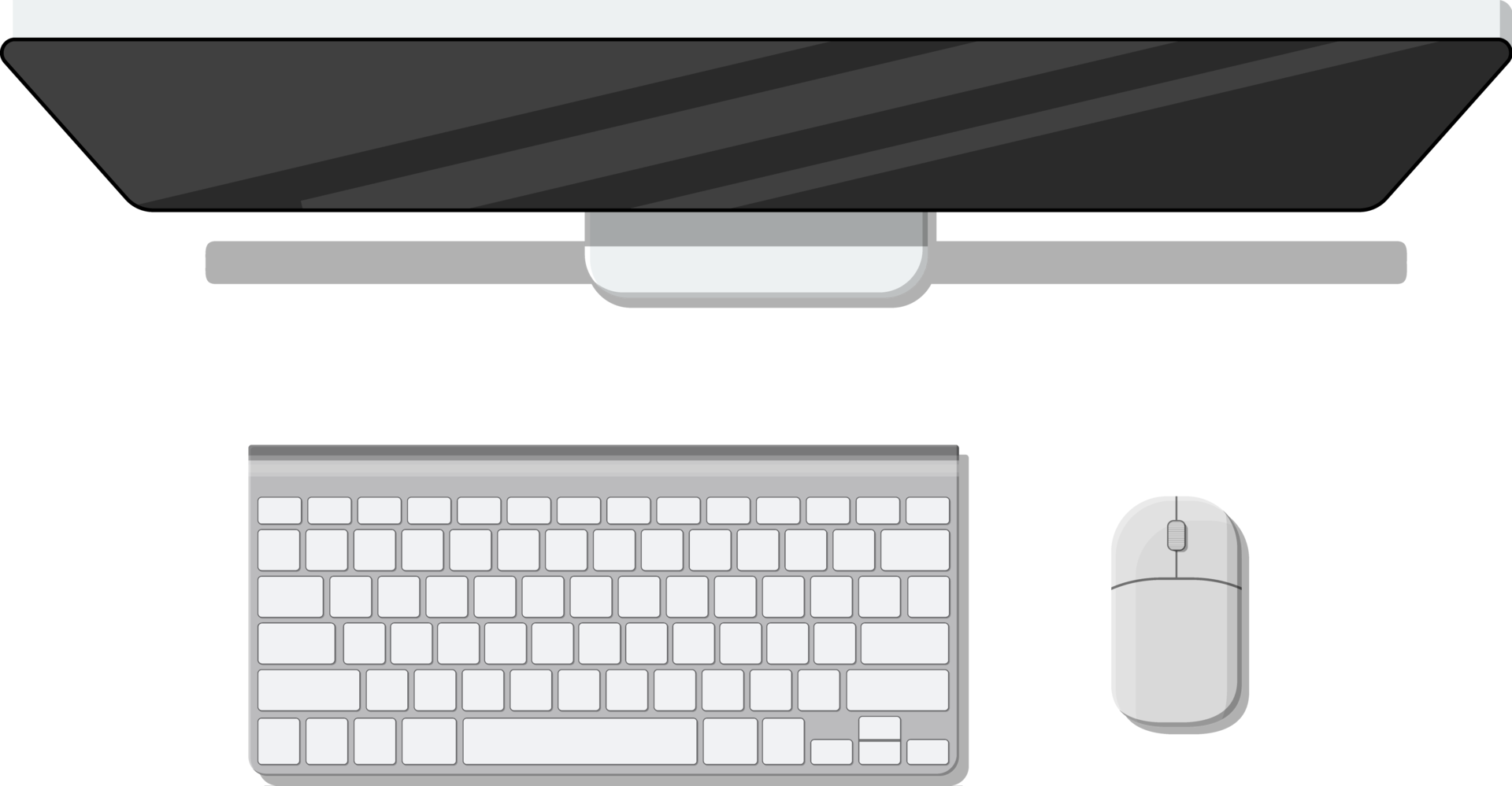 Desktop Computer With Keyboard And Mouse 35857294 Png
