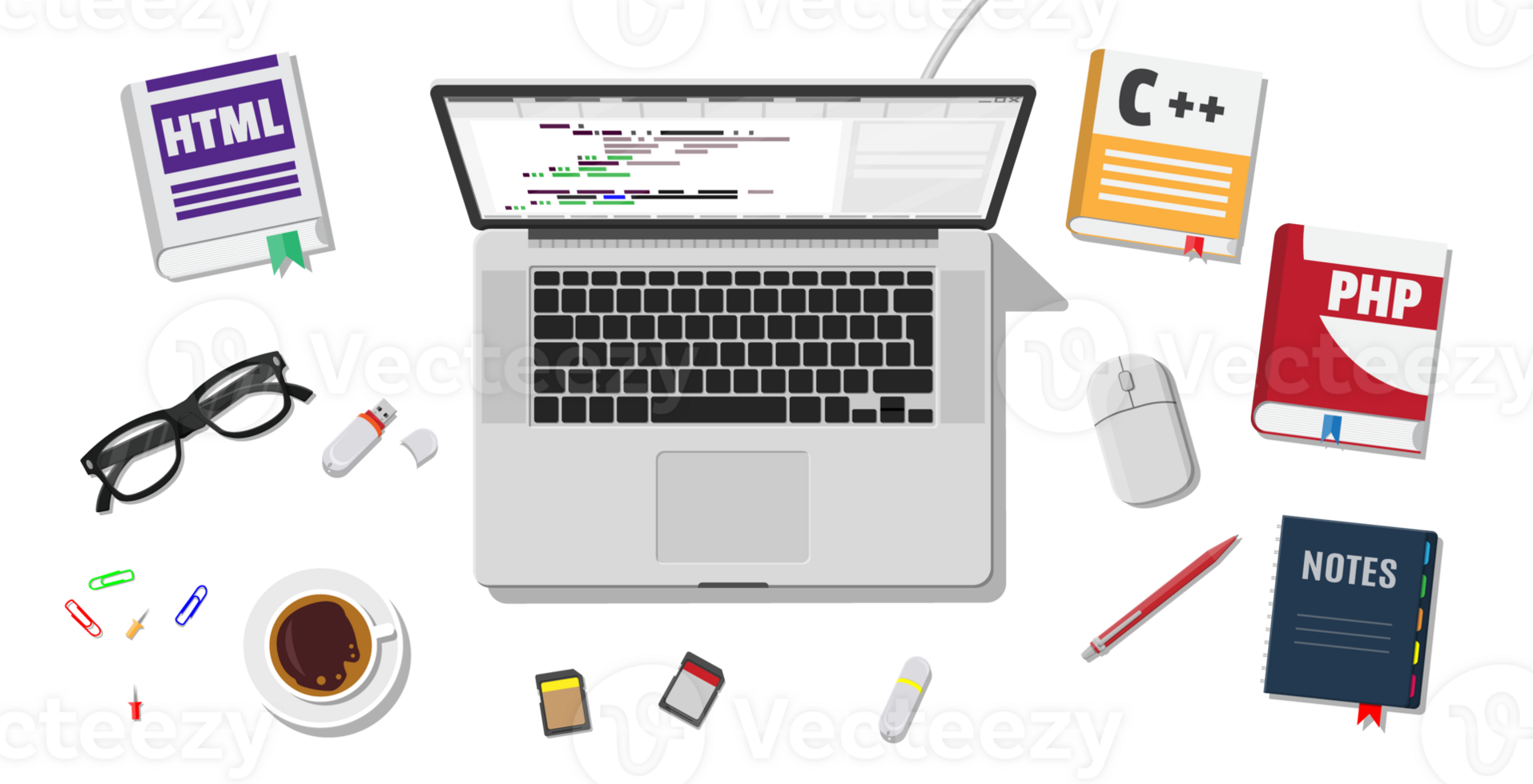Workplace Of Programmer Or Coder 35857425 Png 0985