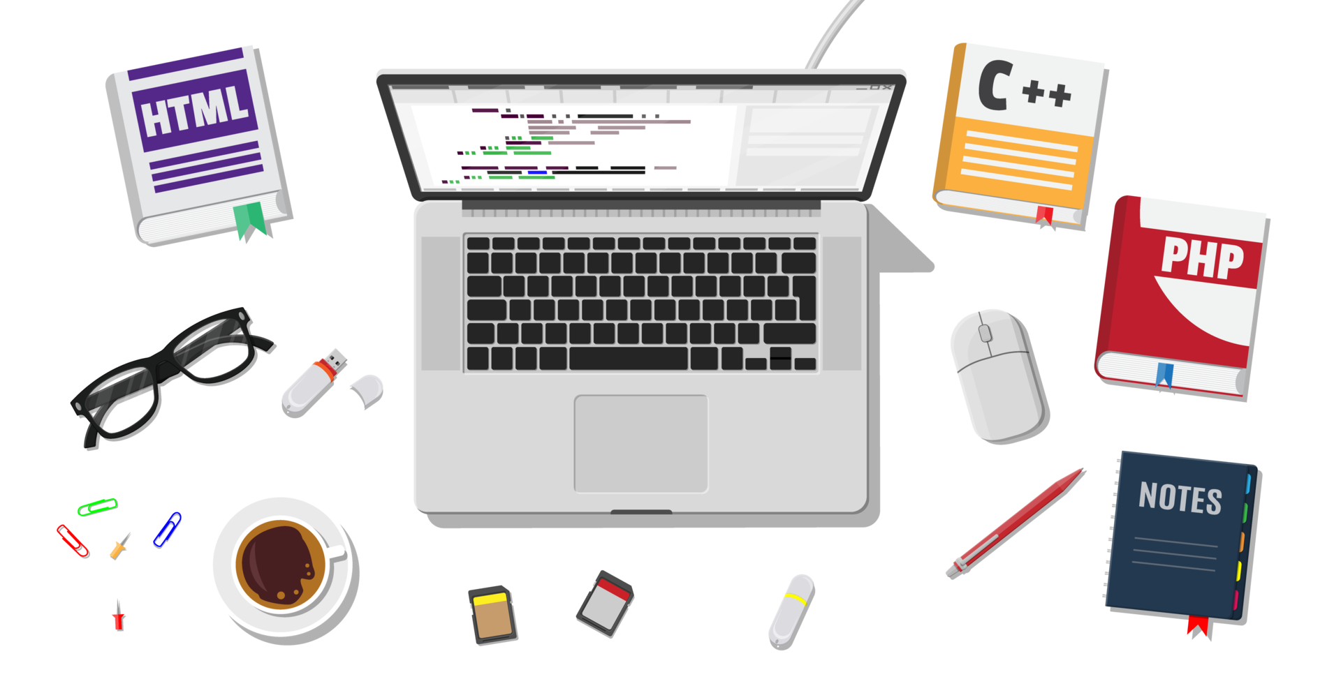 Workplace Of Programmer Or Coder 35857425 Png