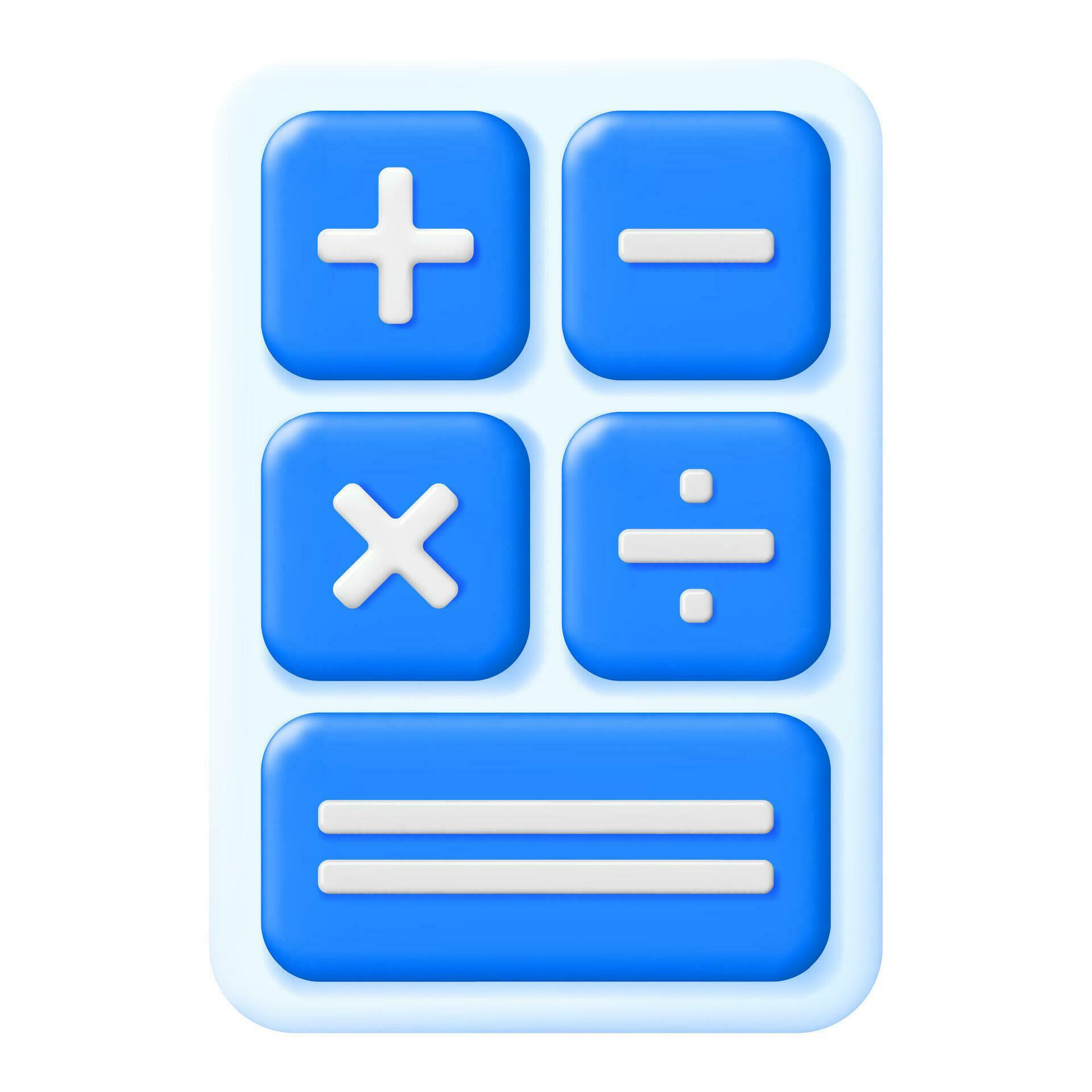 3D Minimal Calculator Isolated. 3d Look Mathematics Icon. Addition ...