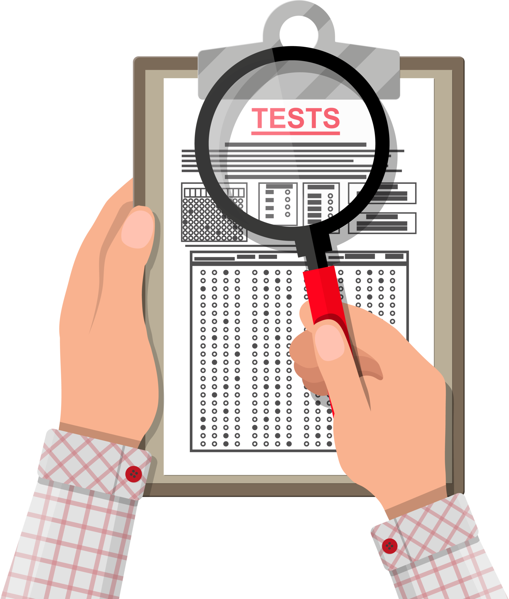 Exam test answer sheet and magnifying glass 35857733 PNG Exam test answer sheet and magnifying glass 35857733 PNG