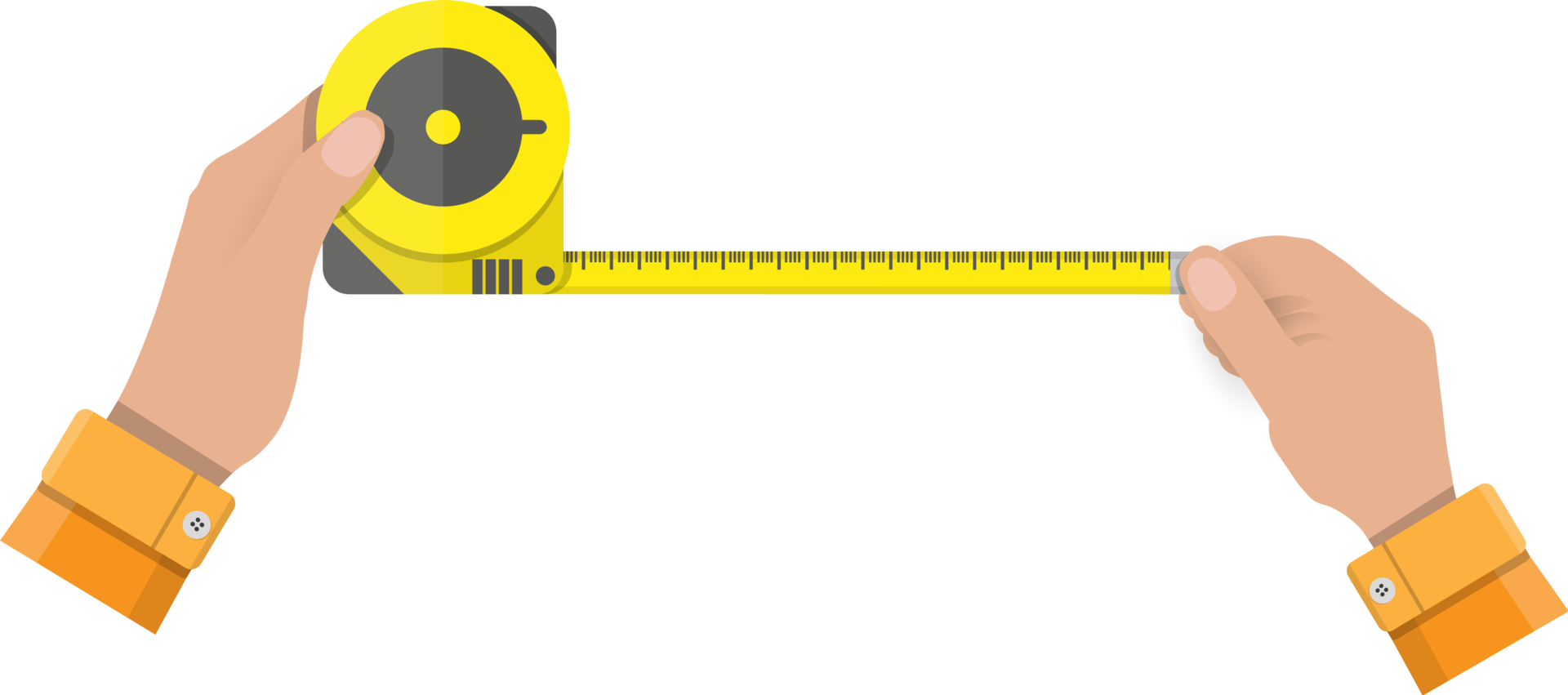Mens Hands Hold Measuring Tape 35857960 Png