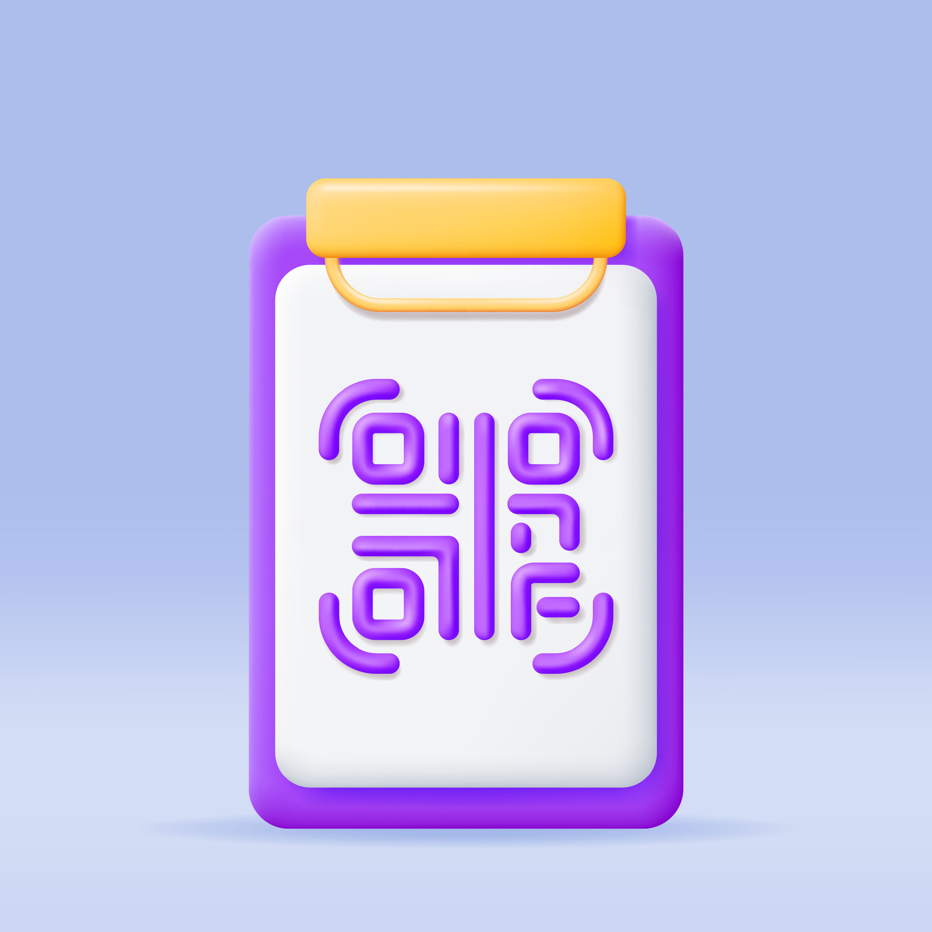 3d Qr Code Icon In Clipboard Render Modern Qr Code Symbol Concept Of Online Shopping