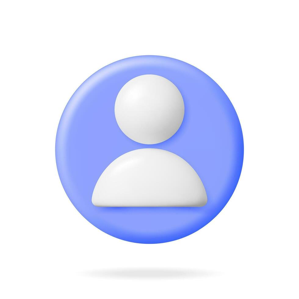 3D Simple User Icon Isolated. Render Profile Photo Symbol UI. Avatar ...