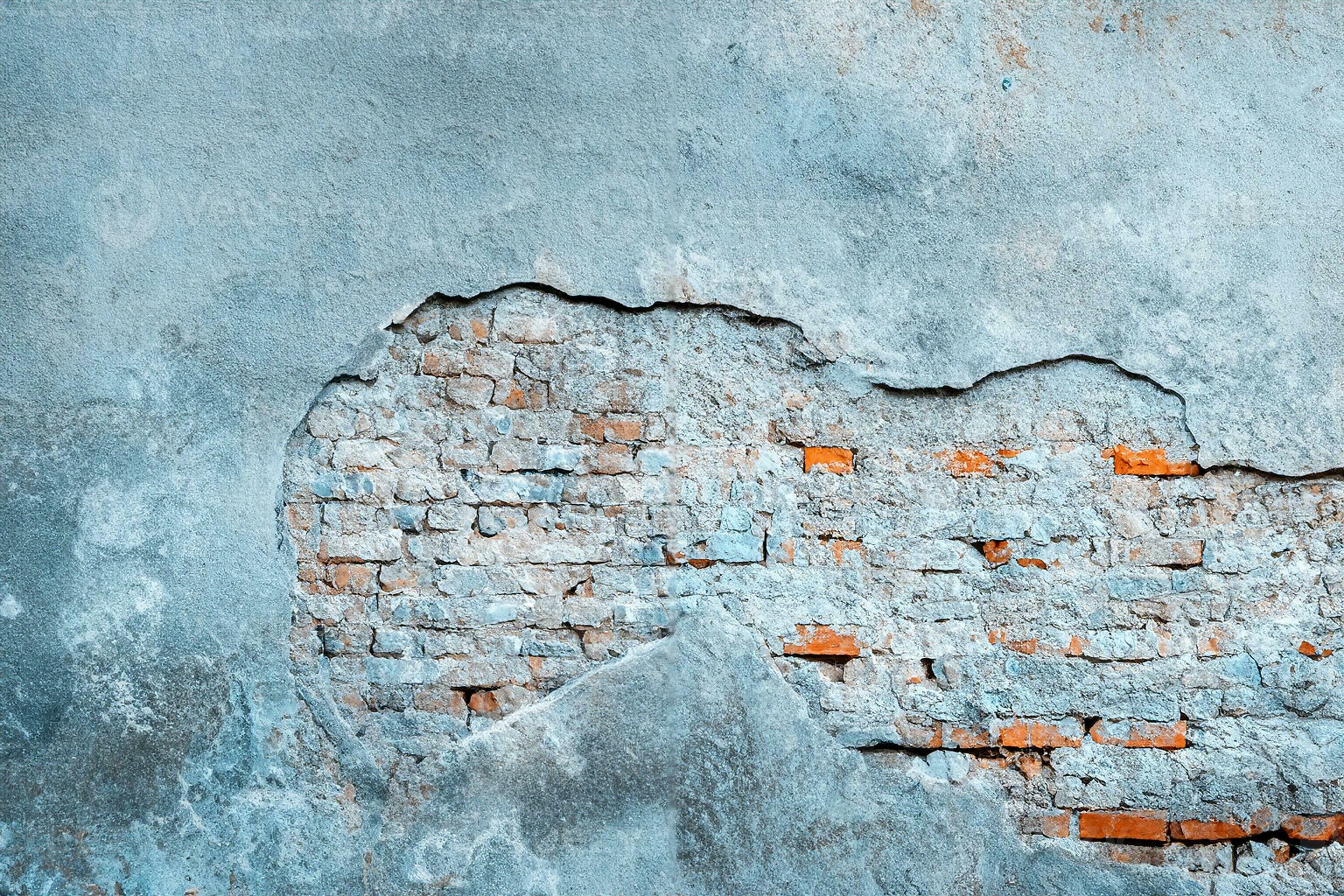 Peeling wallpaper. Old rough stone on cement pattern wall background ...