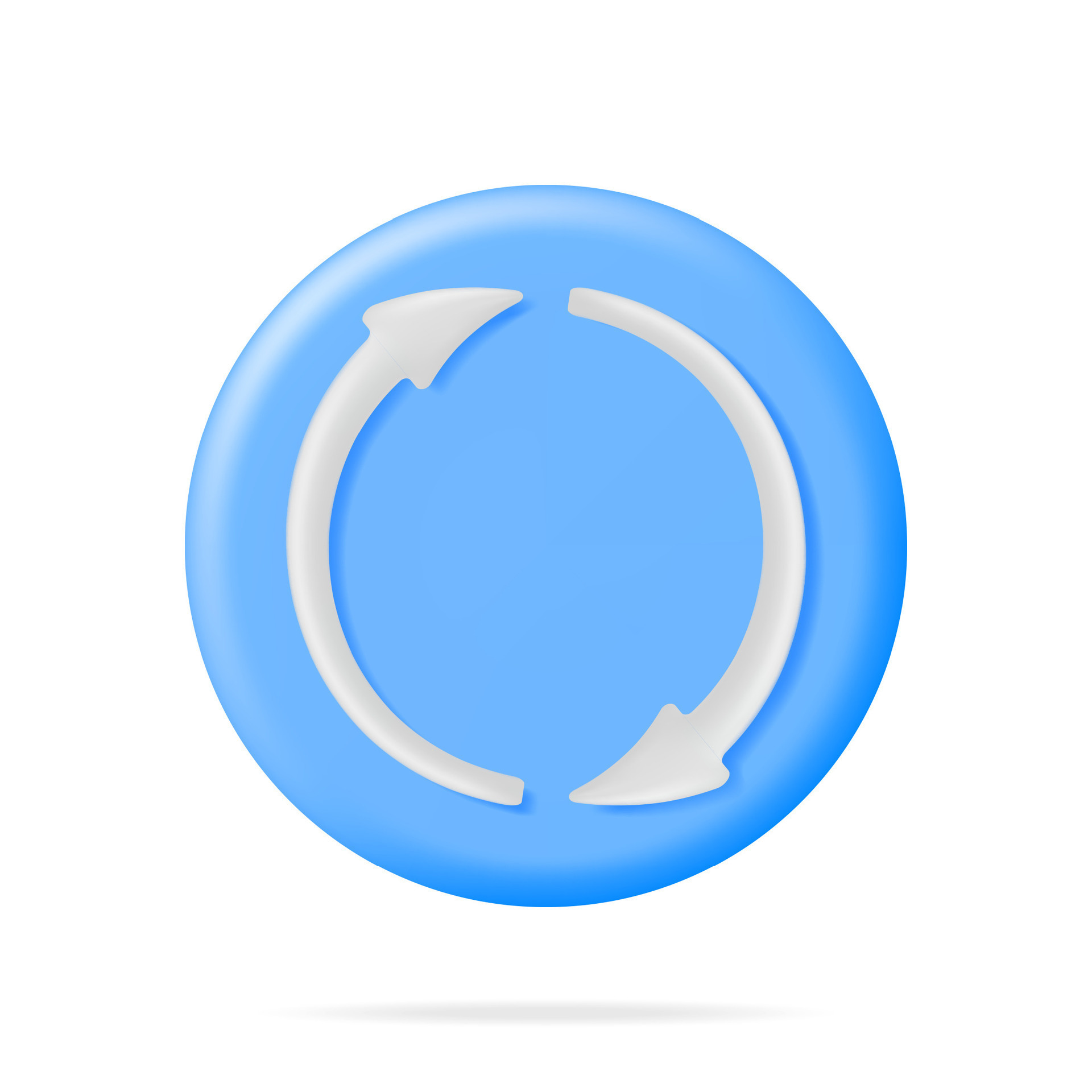3d Synchronization Icon Isolated Render Sync Sign In Round Shape