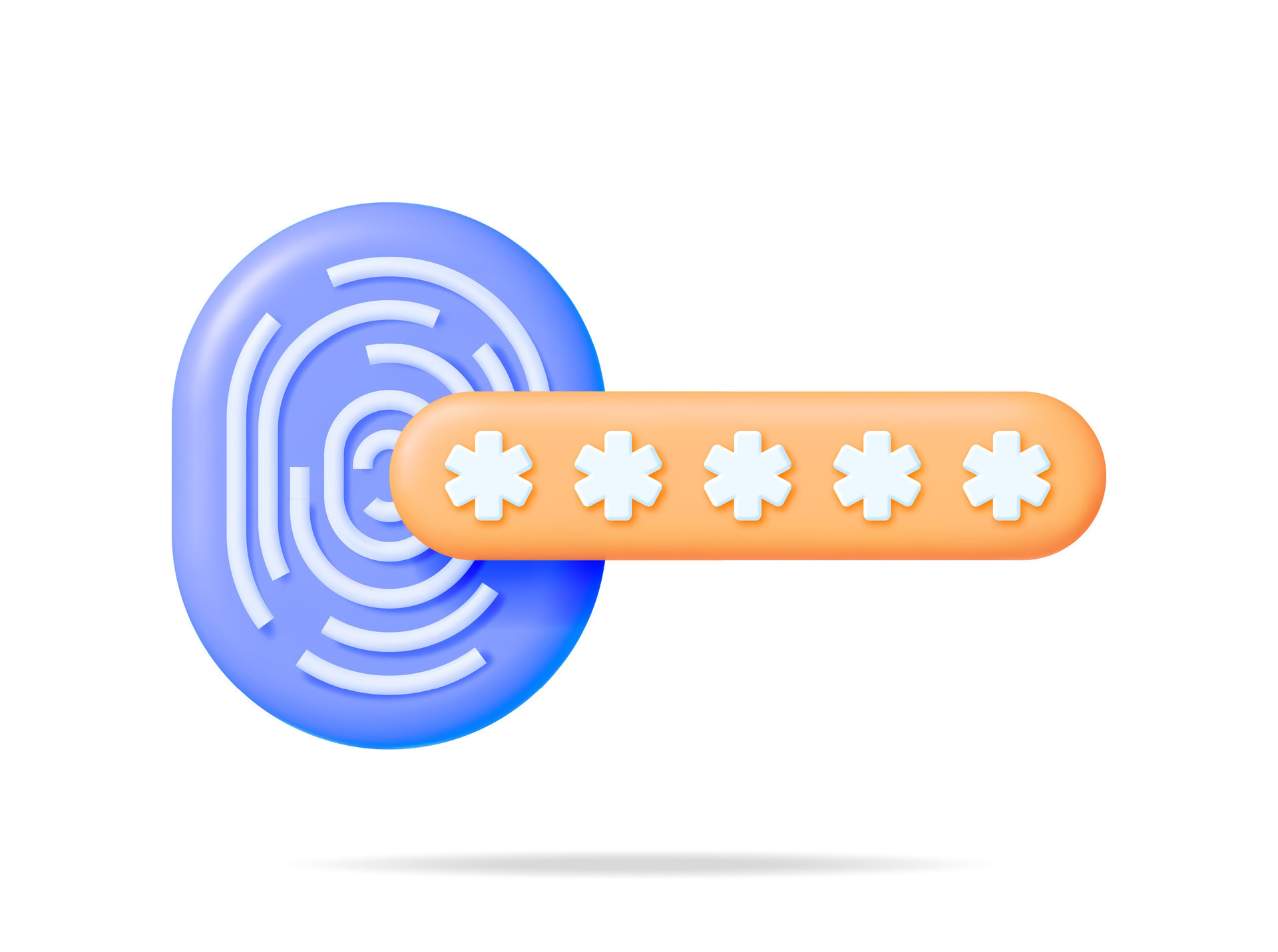 3d Locked Password Field And Fingerprint Render Password Hidden Stars