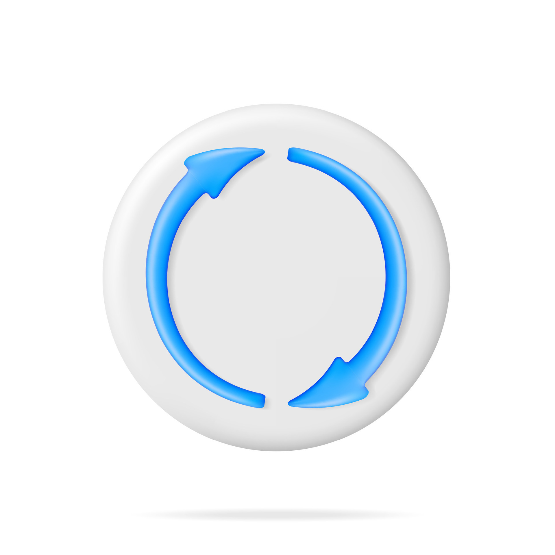 3d Synchronization Icon Isolated Render Sync Sign In Round Shape