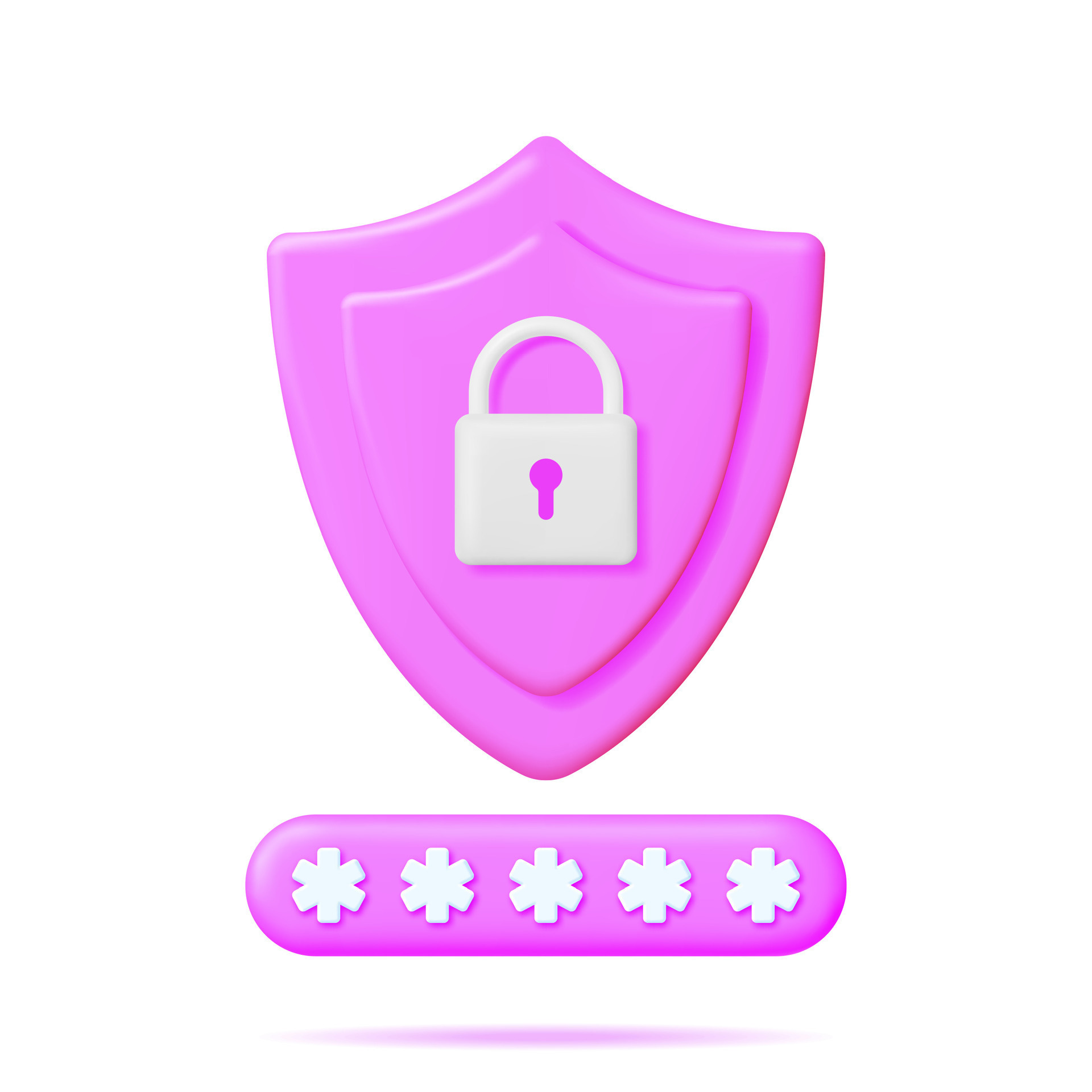 3d Password Field With Padlock Isolated Render Hidden Password Symbol