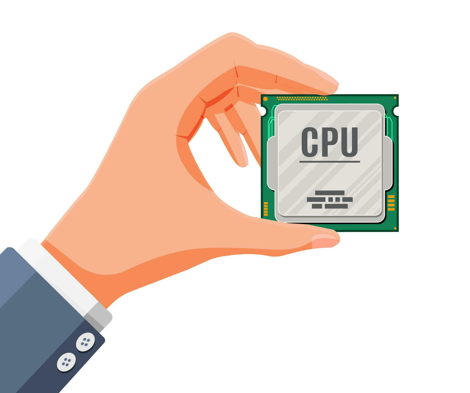 Computer Processor Chip in Hand. PC Hardware. Components for Personal ...