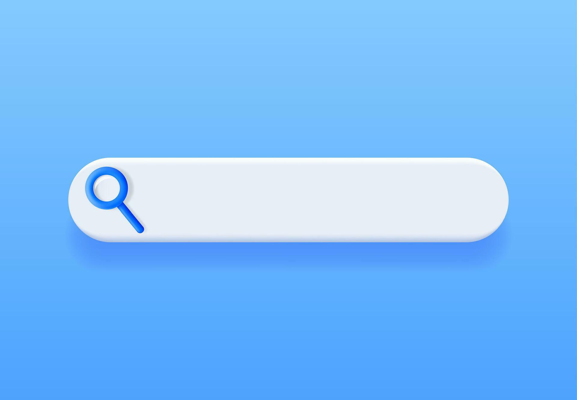 3d Search Bar Blank Isolated Browser Button Template For Website Application And Ui