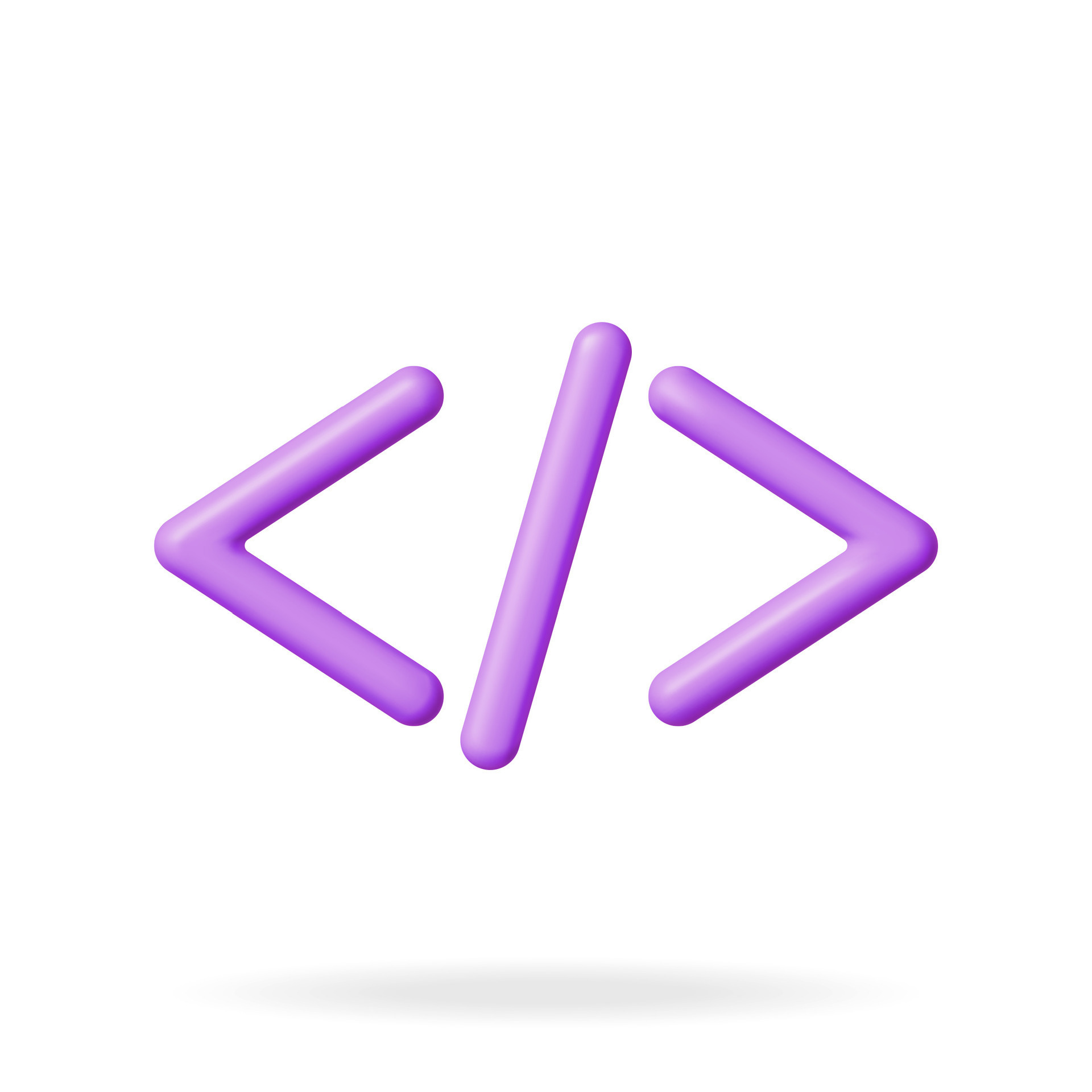 3d Code Icon Isolated On White Render Python Or Java Api Symbols Computer Programming Language