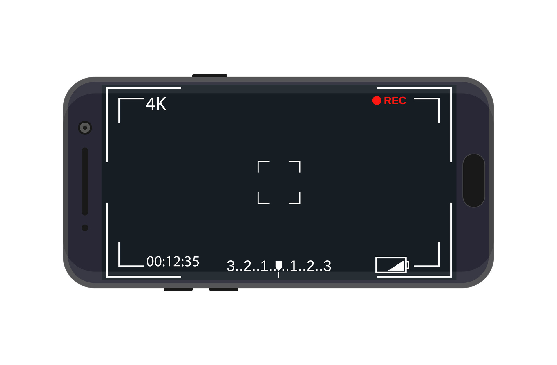 Modern Smartphone With Camera Application User Interface Of Camera