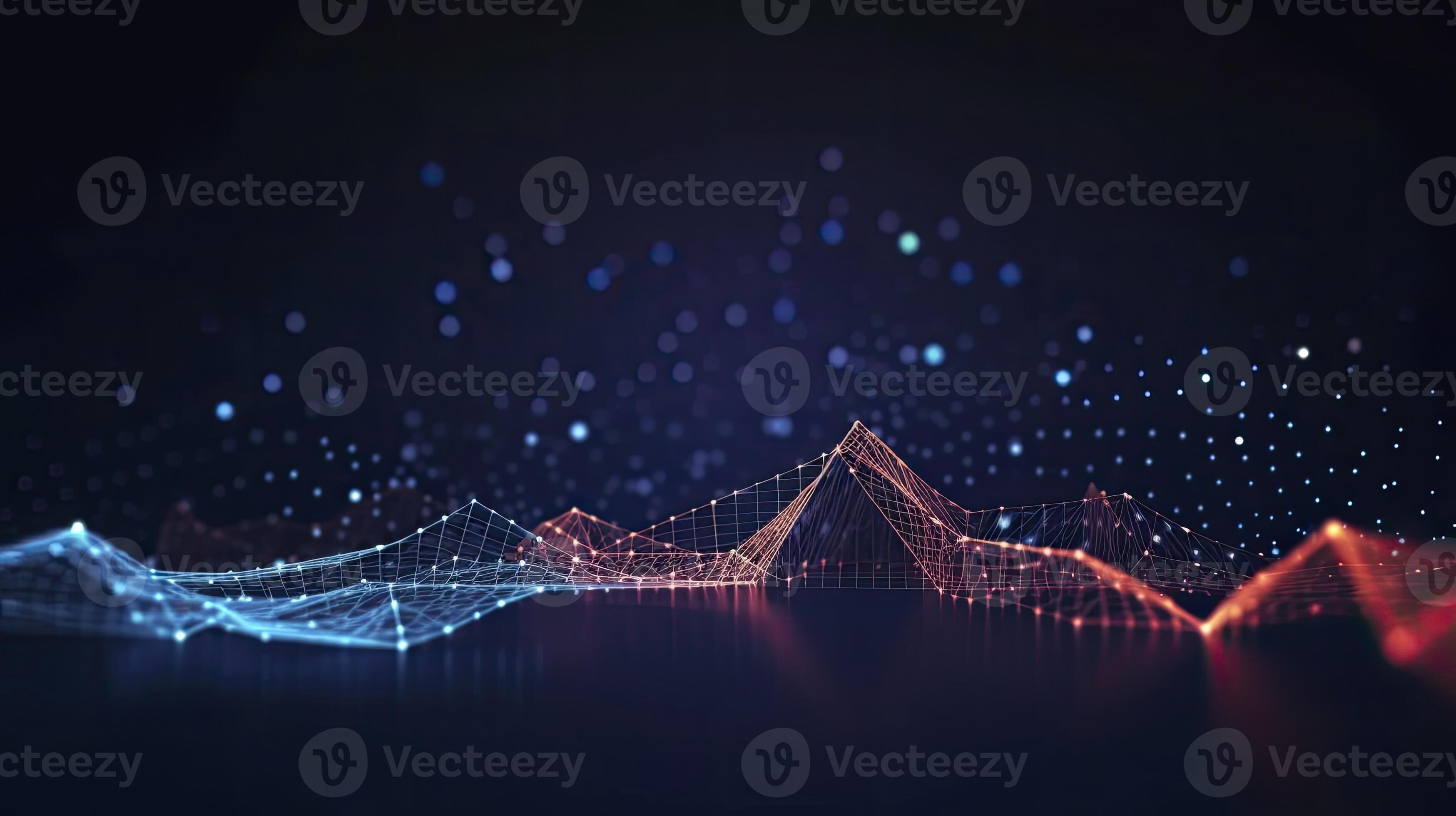 Ai Generated Abstract Connected Dots And Lines Motion Of Digital Data Flow Ai Generated